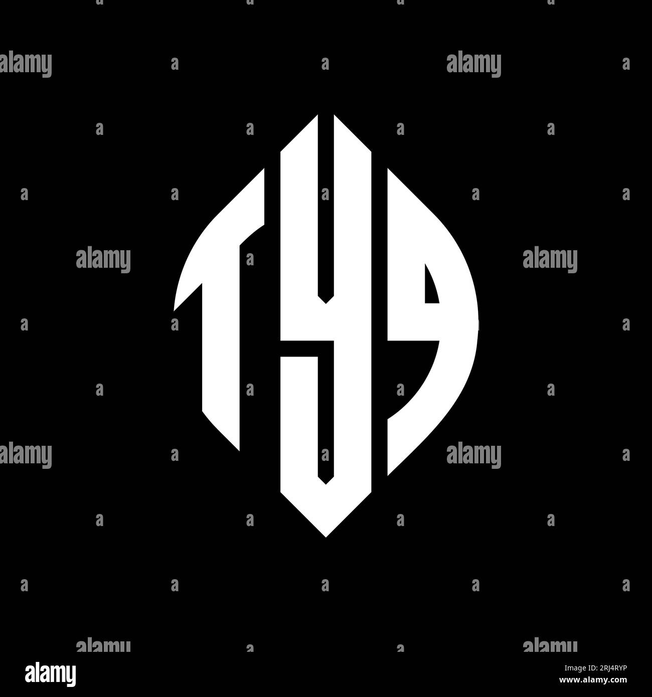 TYQ circle letter logo design with circle and ellipse shape. TYQ ...