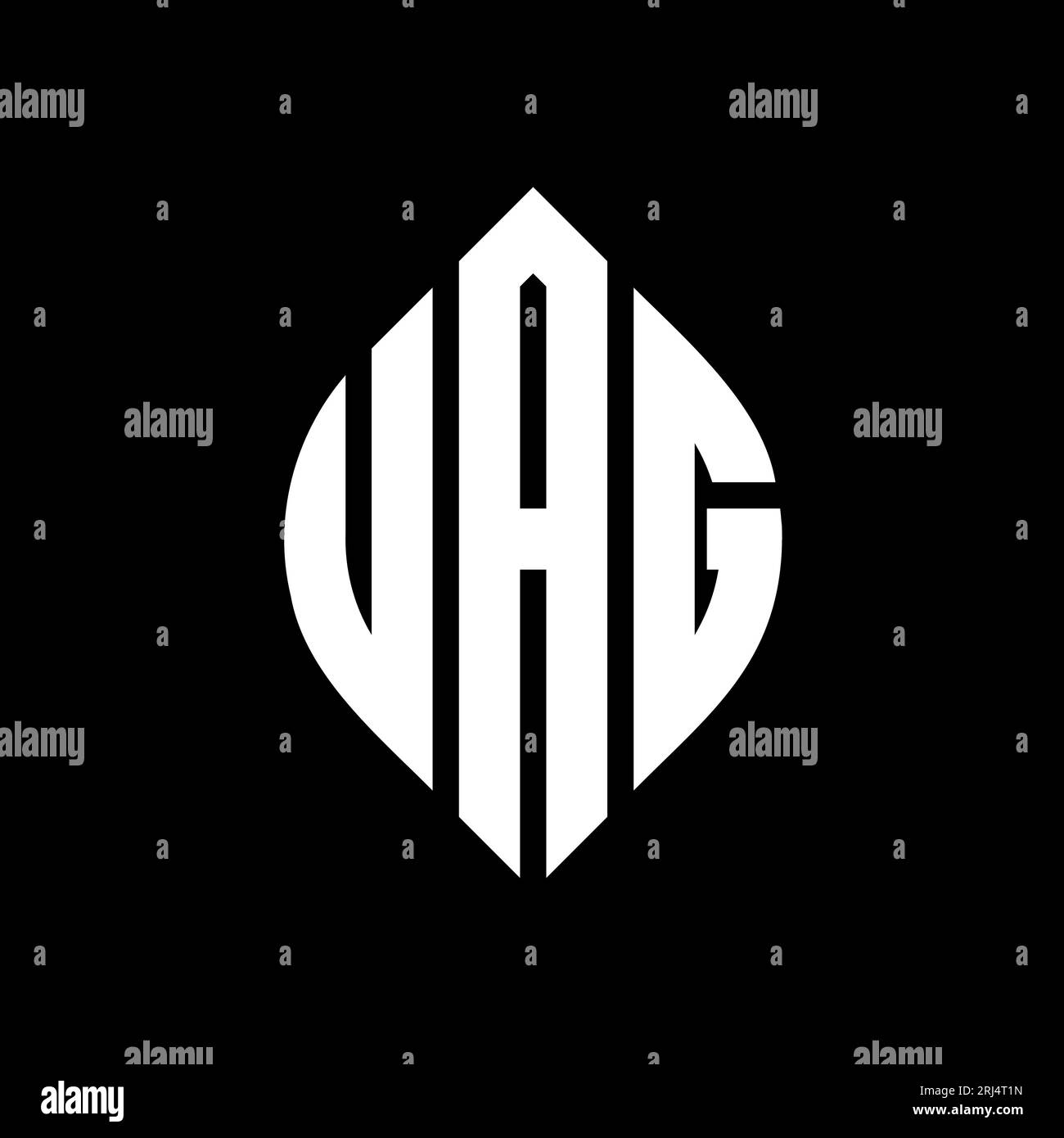 UAG circle letter logo design with circle and ellipse shape. UAG ...