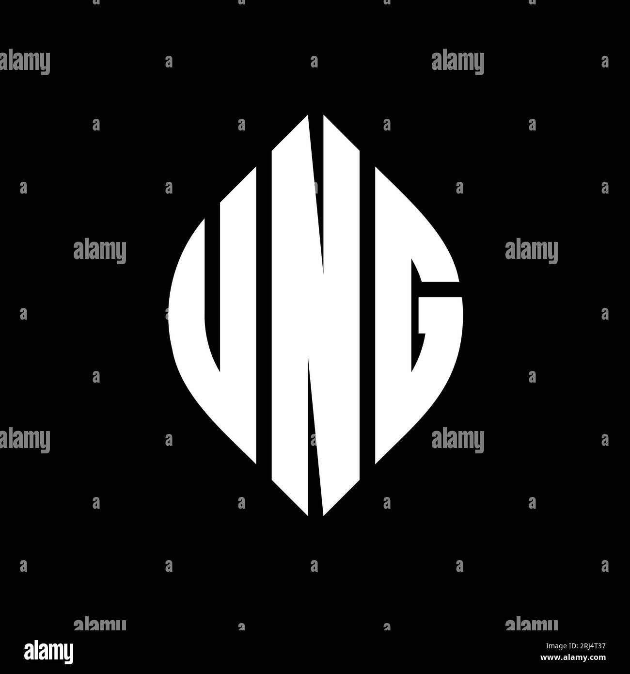 UNG circle letter logo design with circle and ellipse shape. UNG ellipse letters with ...