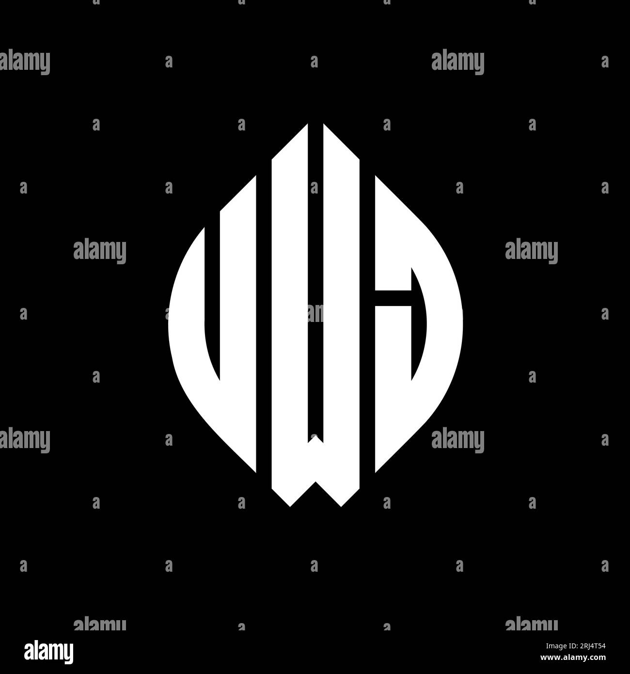 UWJ circle letter logo design with circle and ellipse shape. UWJ ...