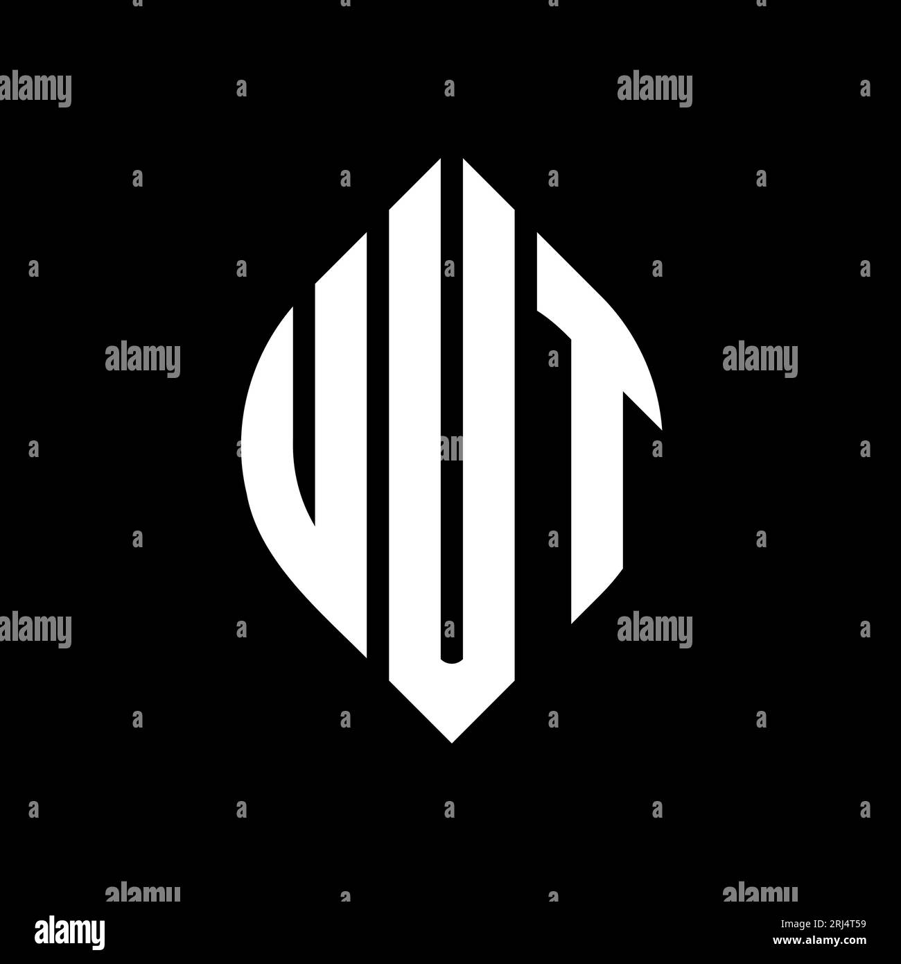 UUT circle letter logo design with circle and ellipse shape. UUT ...