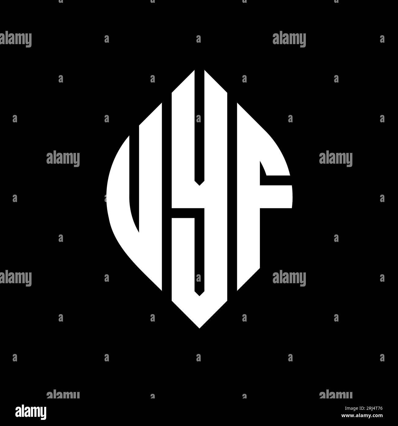 UYF circle letter logo design with circle and ellipse shape. UYF ...