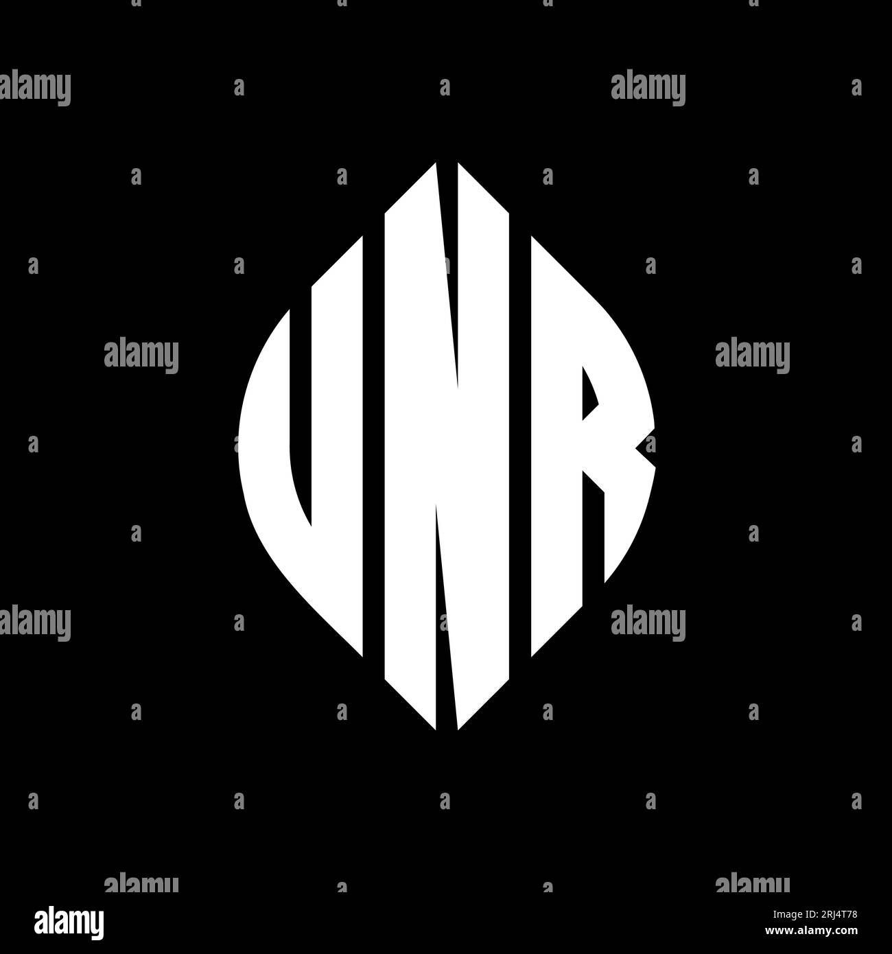 UNR circle letter logo design with circle and ellipse shape. UNR ...