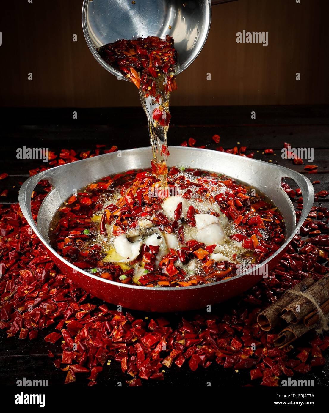 Poached sliced sea bass with vegetables, Szechuan Boiling Fish Stock ...