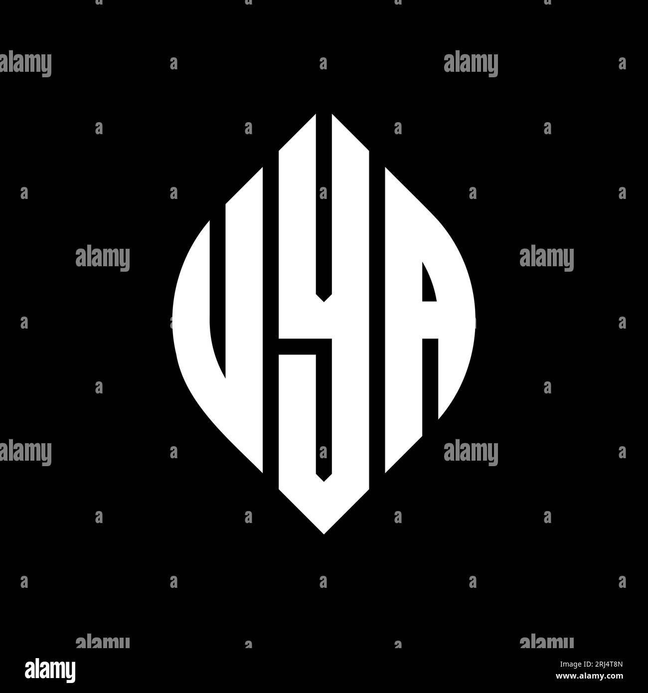 UYA circle letter logo design with circle and ellipse shape. UYA ...