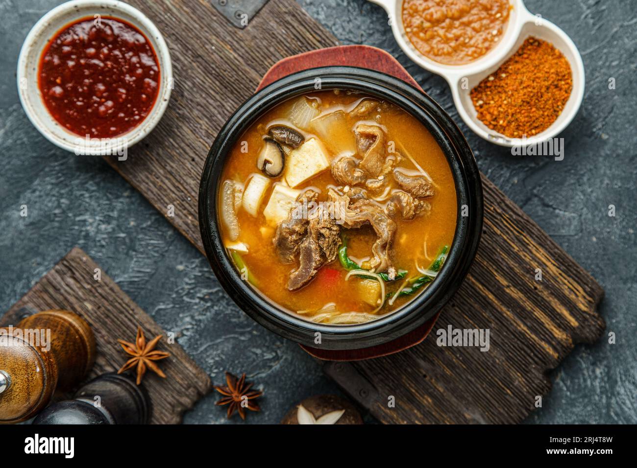 Doenjang Jjigae , beef Soup, korea style Stock Photo - Alamy
