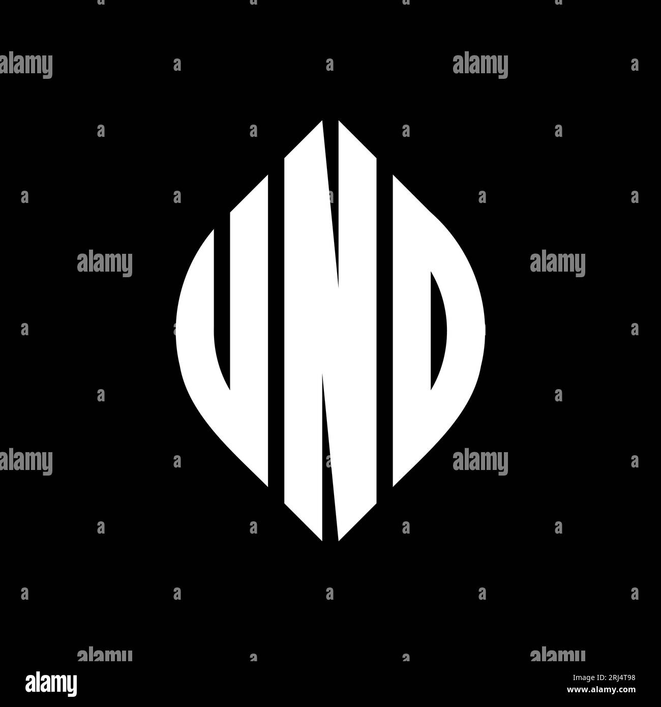 UND circle letter logo design with circle and ellipse shape. UND ...