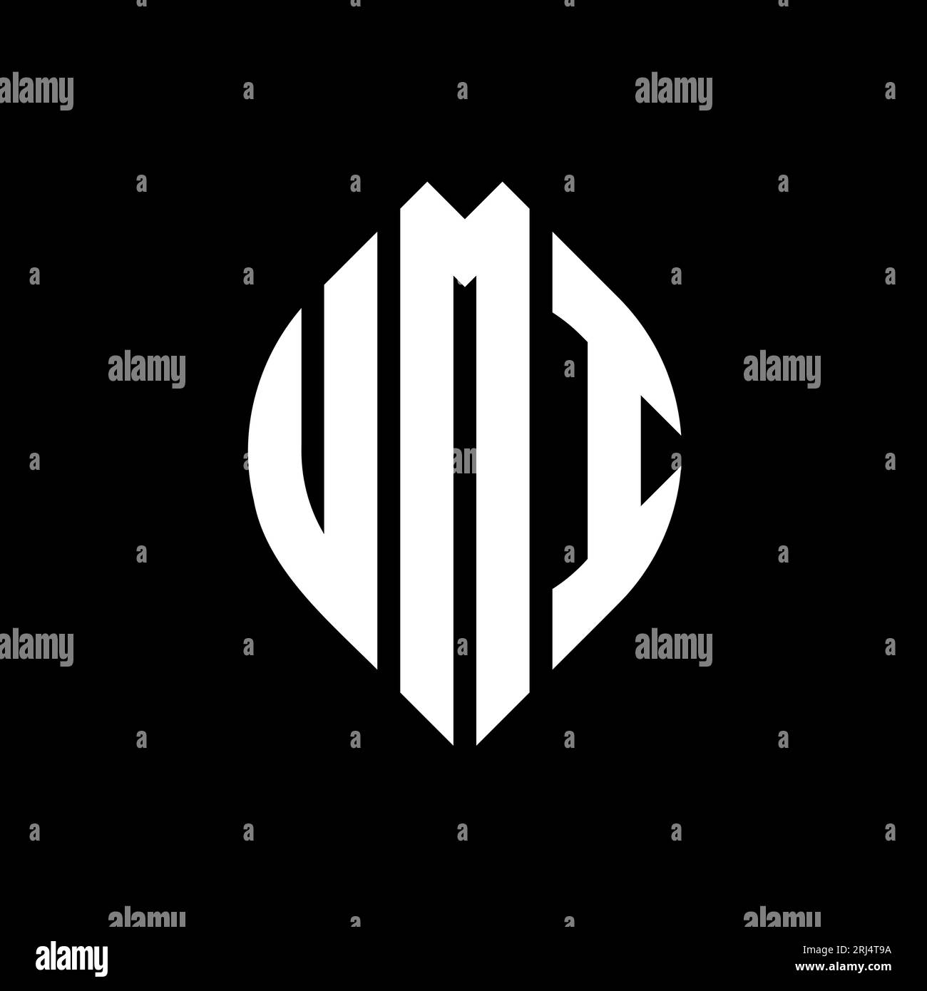 UMI circle letter logo design with circle and ellipse shape. UMI ...