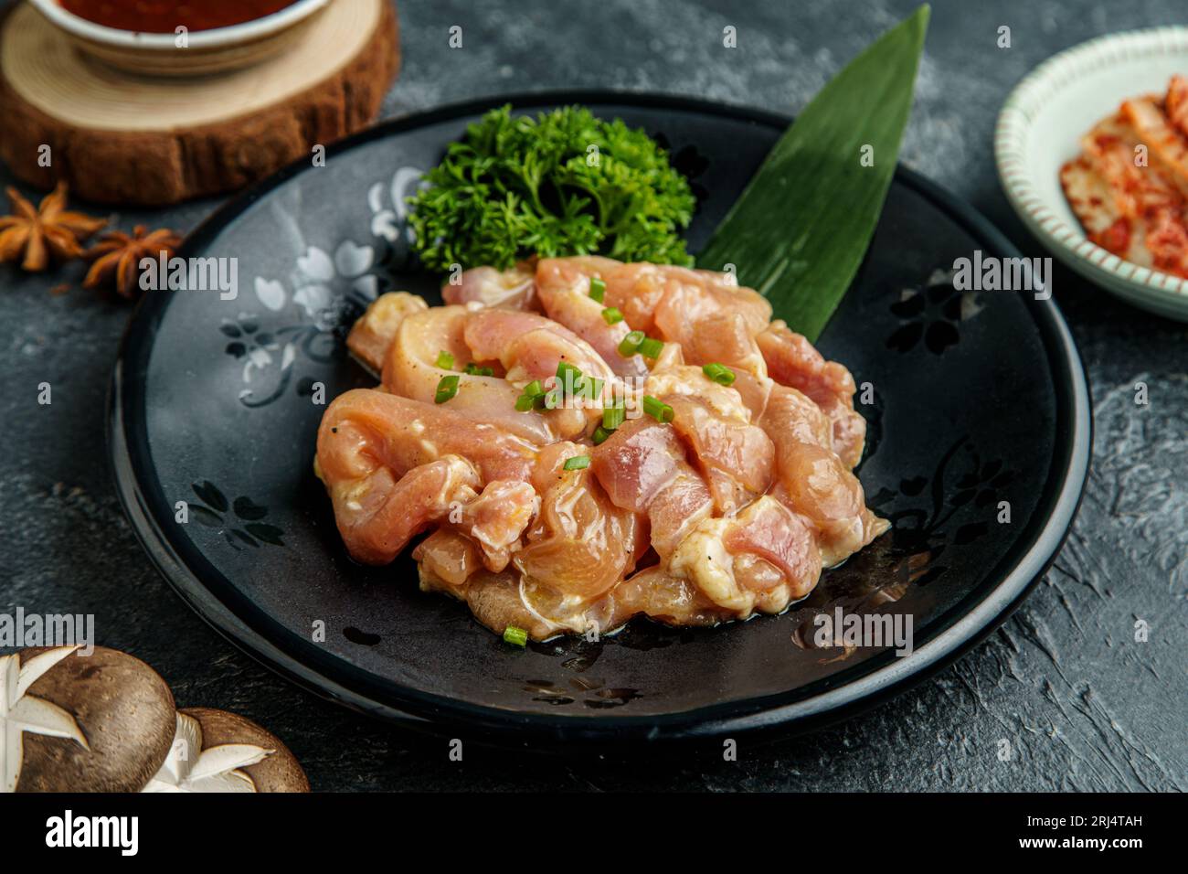 Pickled Chicken for Japanese bbq or Korea bbq。 Stock Photo - Alamy
