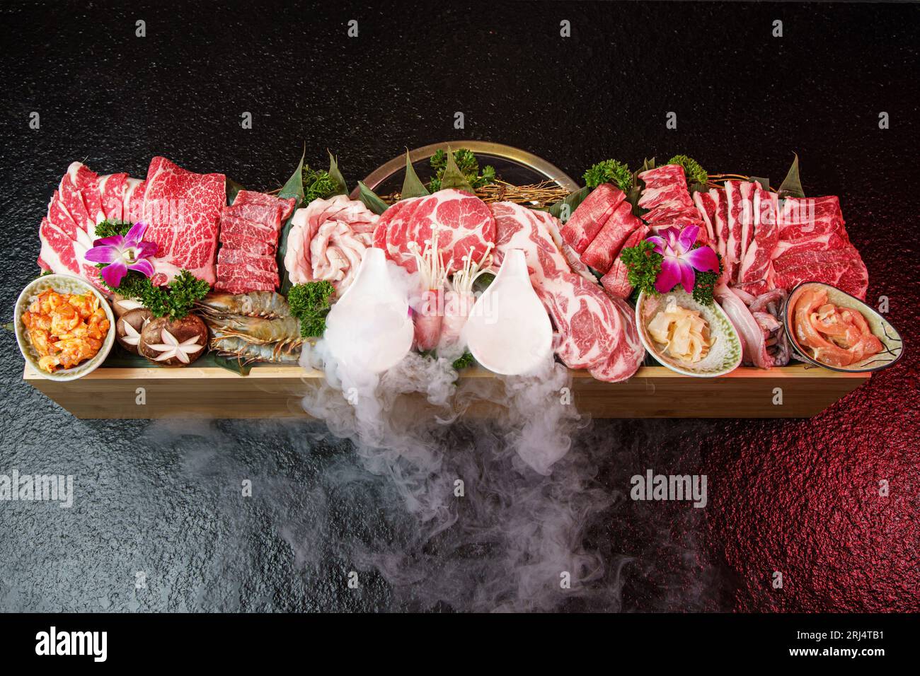 wagyu beef Platter，wagyu beef set Stock Photo - Alamy