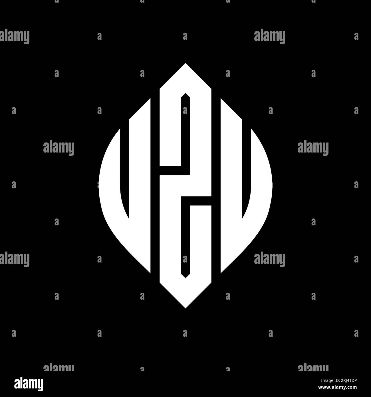 UZU circle letter logo design with circle and ellipse shape. UZU ...