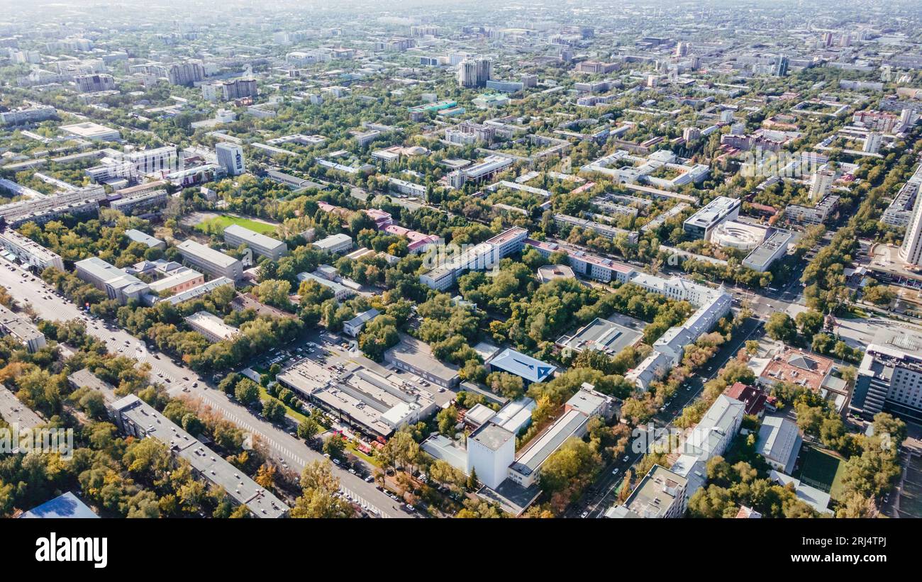 Almaty, Kazakhstan - August 17, 2023: Panoramic view of the city on a ...