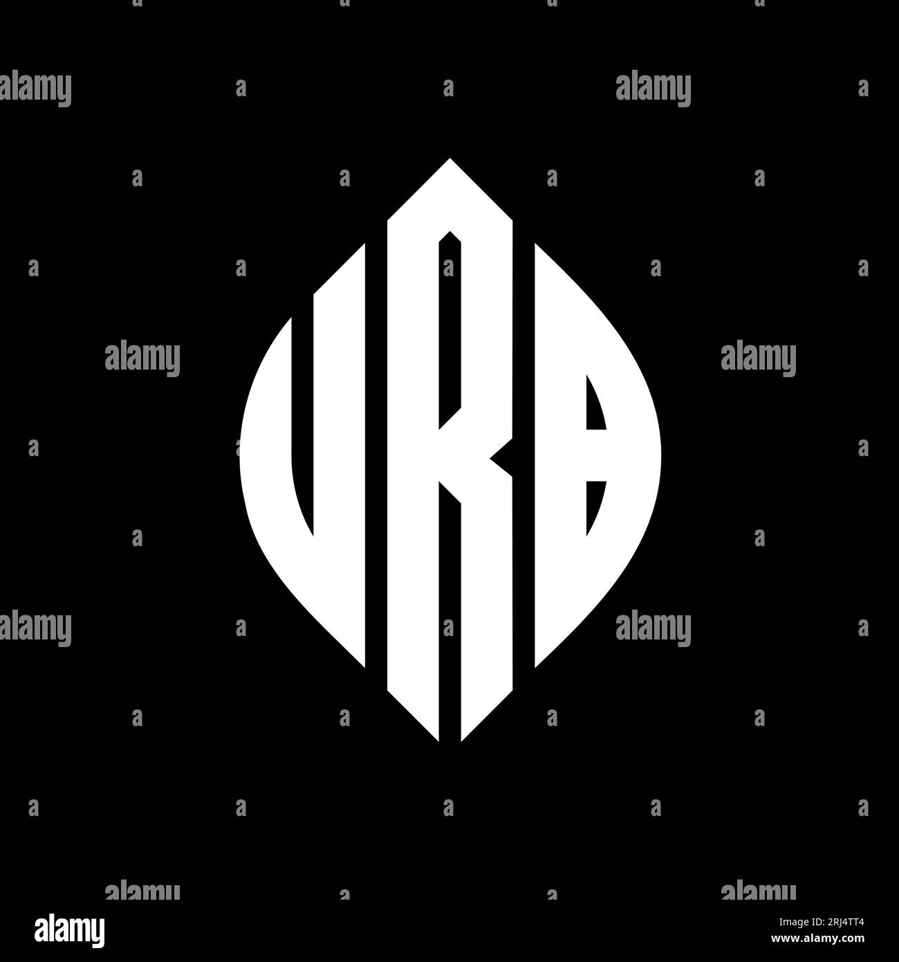 URB circle letter logo design with circle and ellipse shape. URB ...