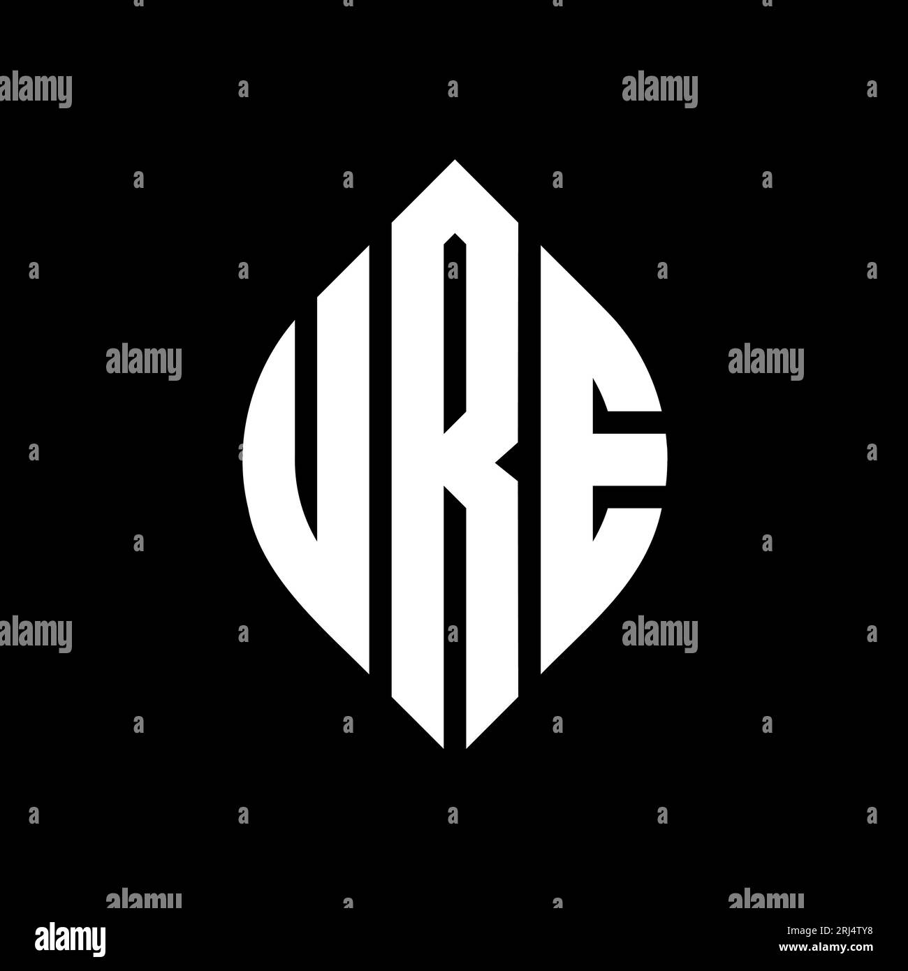 URE circle letter logo design with circle and ellipse shape. URE ...