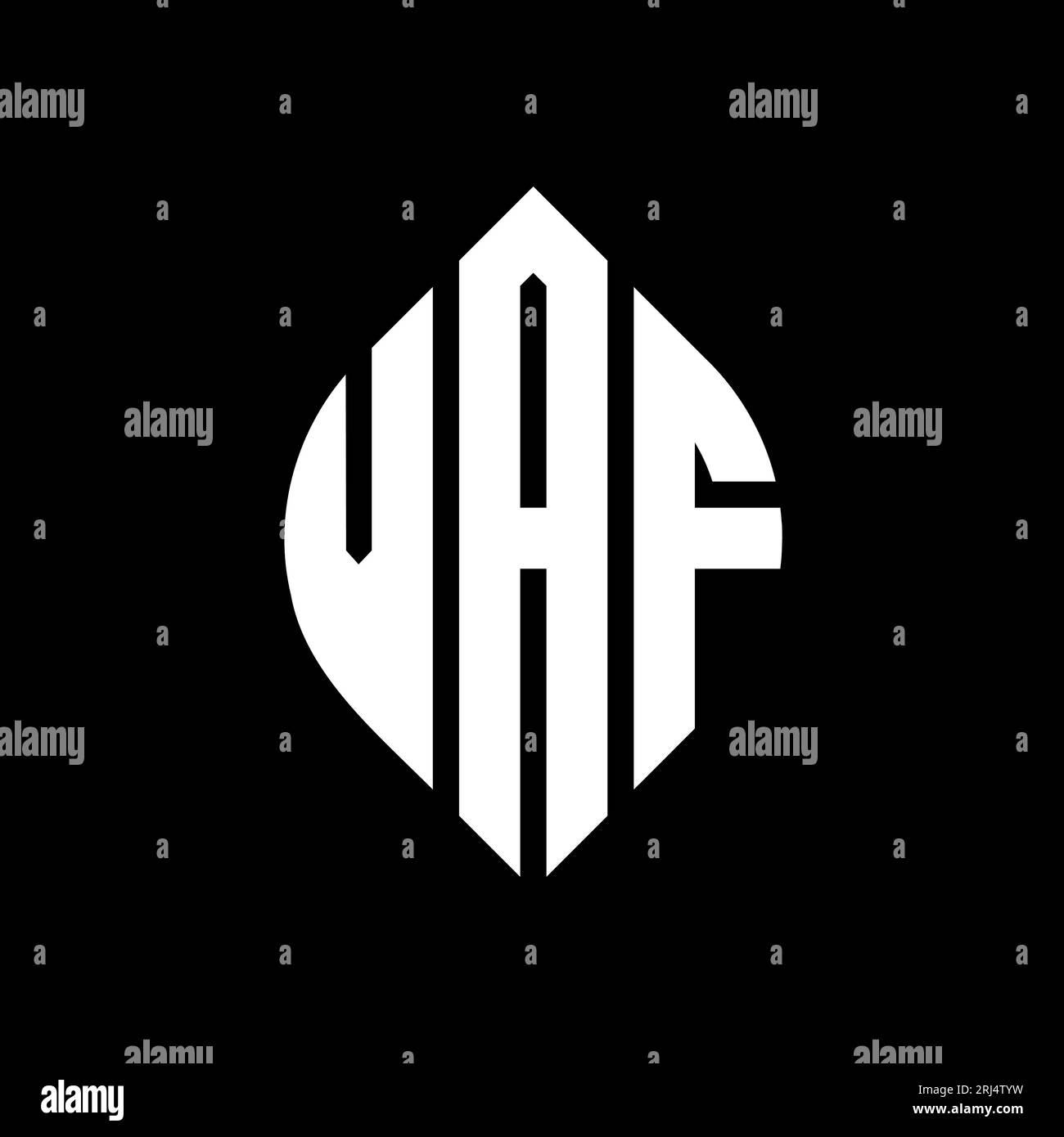 VAF circle letter logo design with circle and ellipse shape. VAF ...