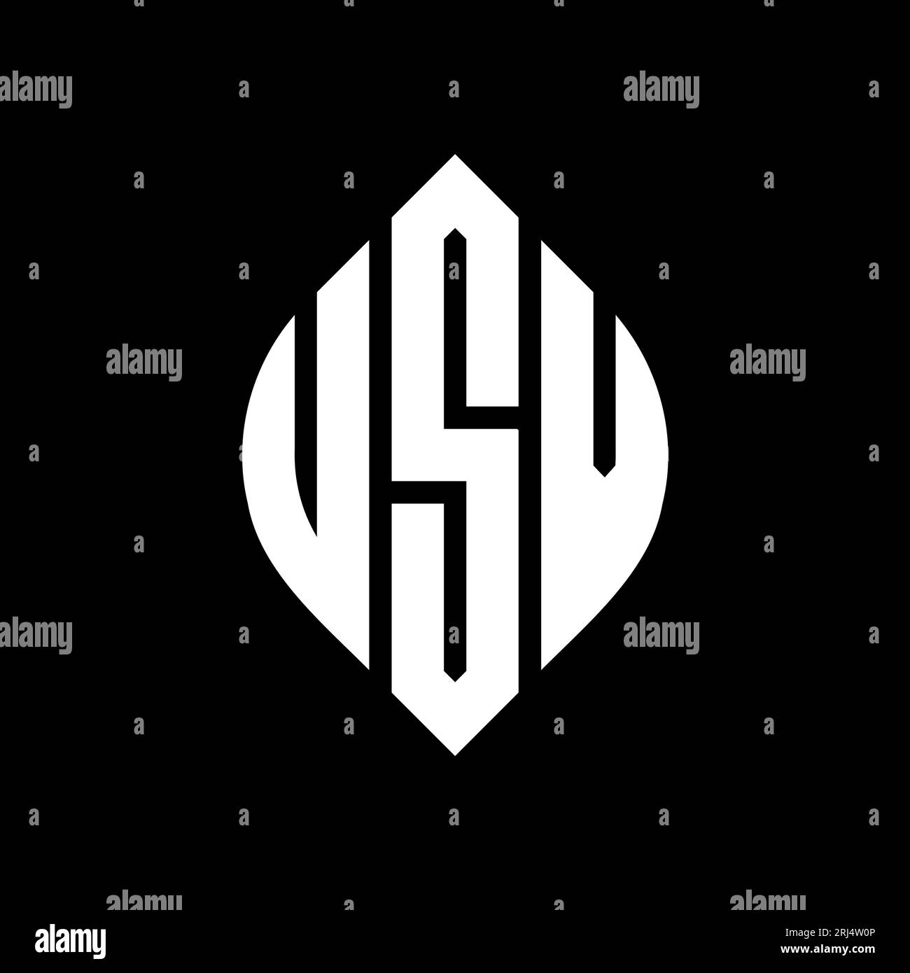 USV circle letter logo design with circle and ellipse shape. USV ...