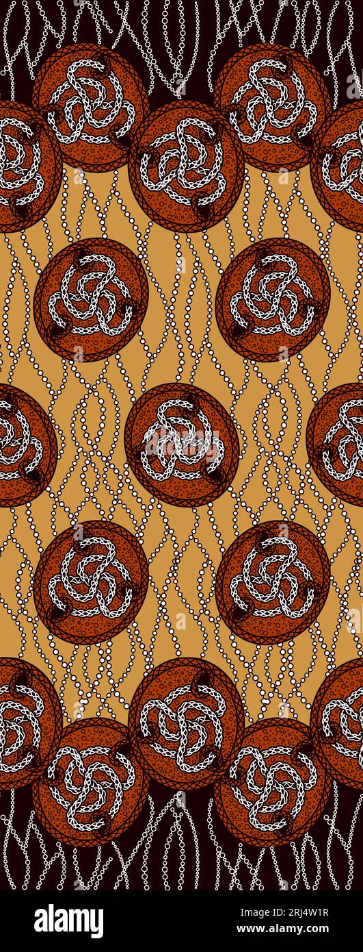 African Wax Print fabric, Ethnic overlap ornament seamless design ...