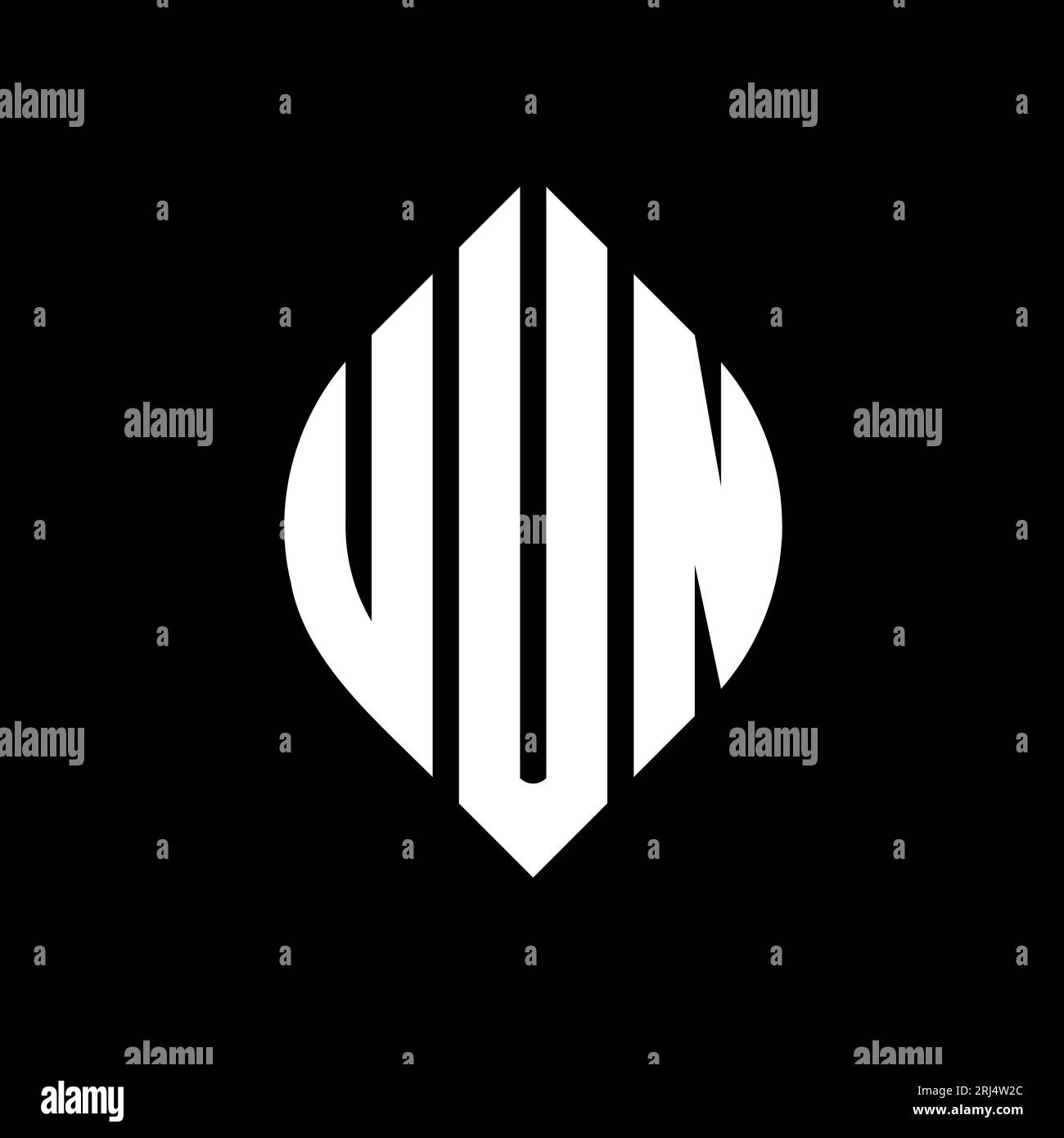 UUN circle letter logo design with circle and ellipse shape. UUN ...