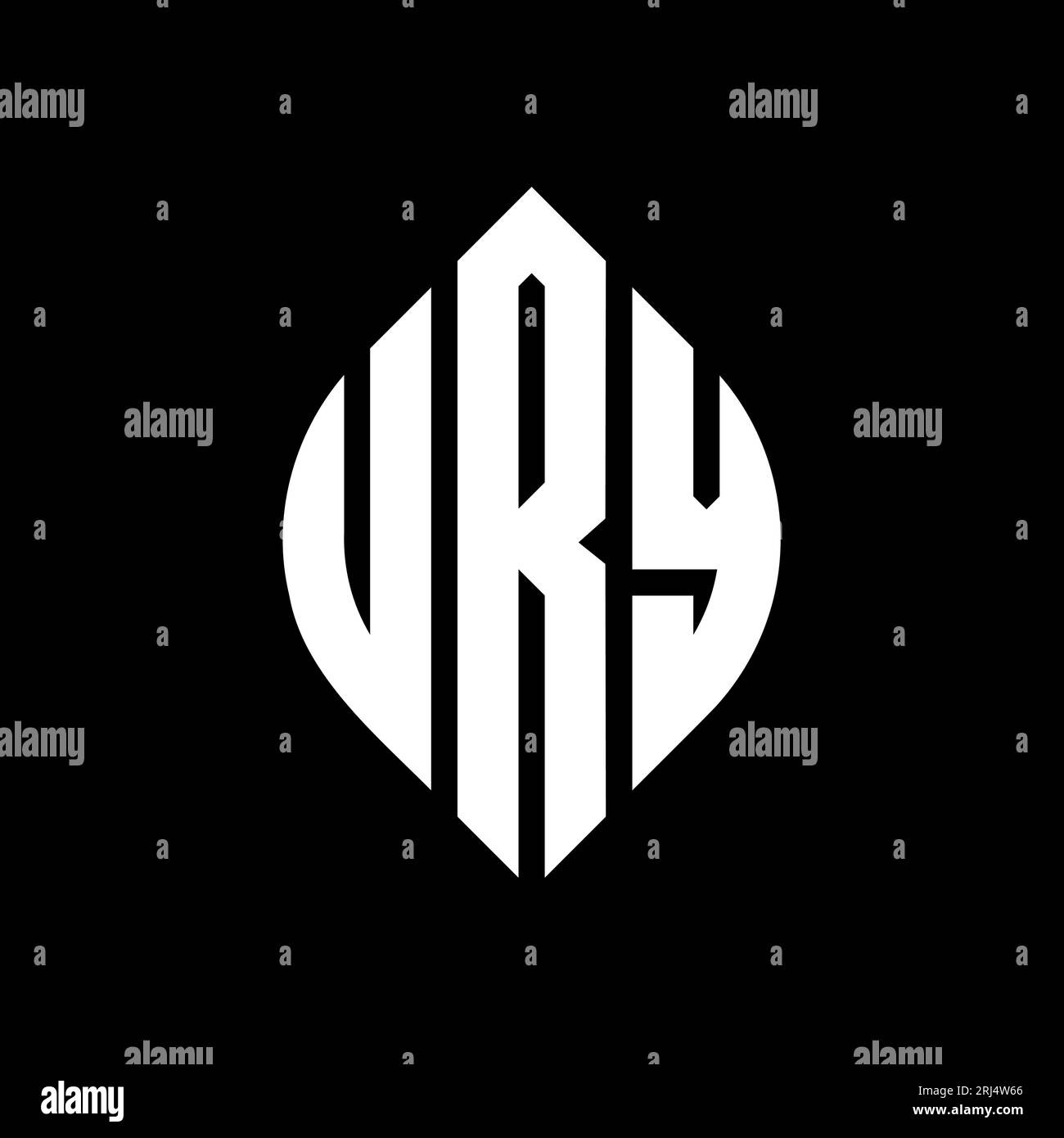 URY circle letter logo design with circle and ellipse shape. URY ...