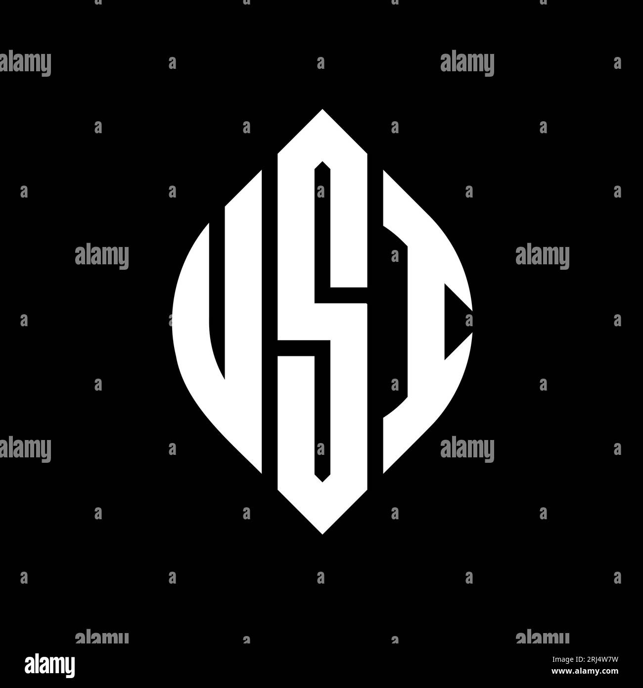 USI circle letter logo design with circle and ellipse shape. USI ...