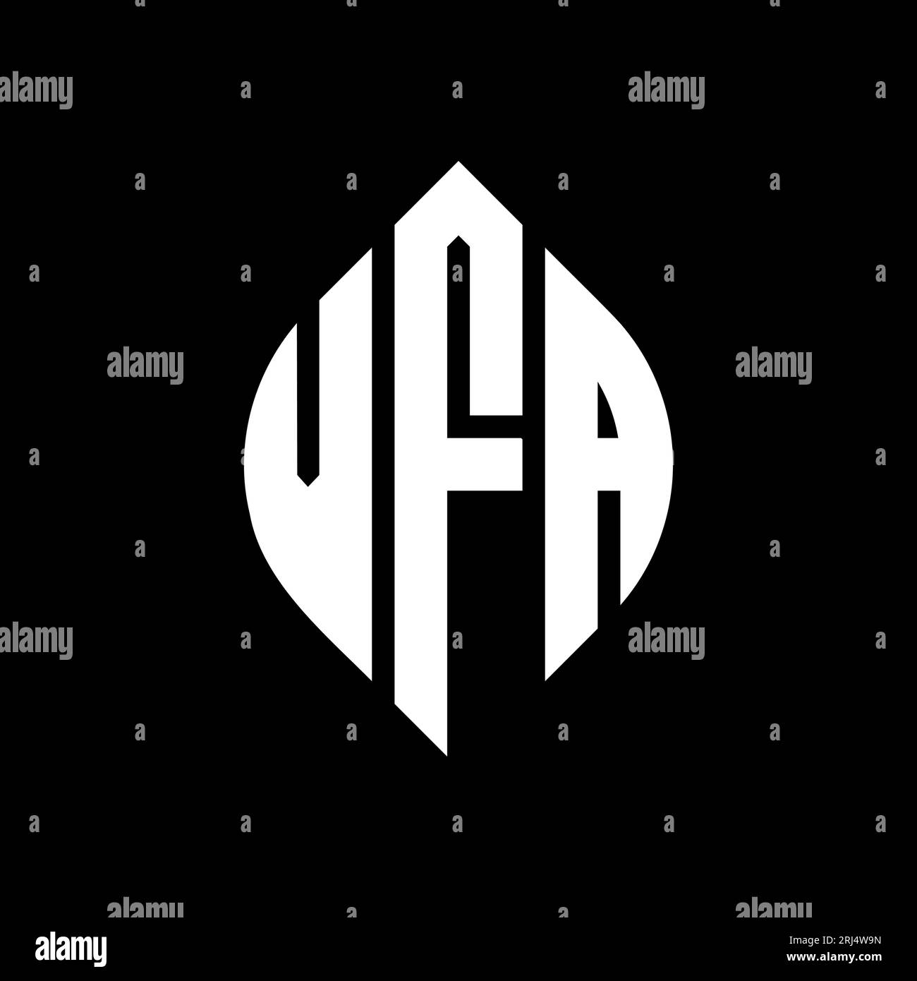 VFA circle letter logo design with circle and ellipse shape. VFA ...