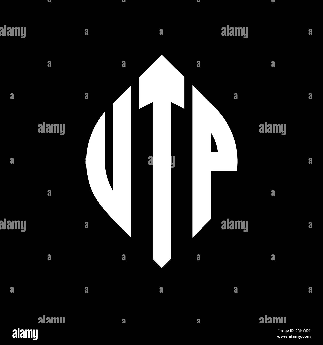 UTP circle letter logo design with circle and ellipse shape. UTP ...