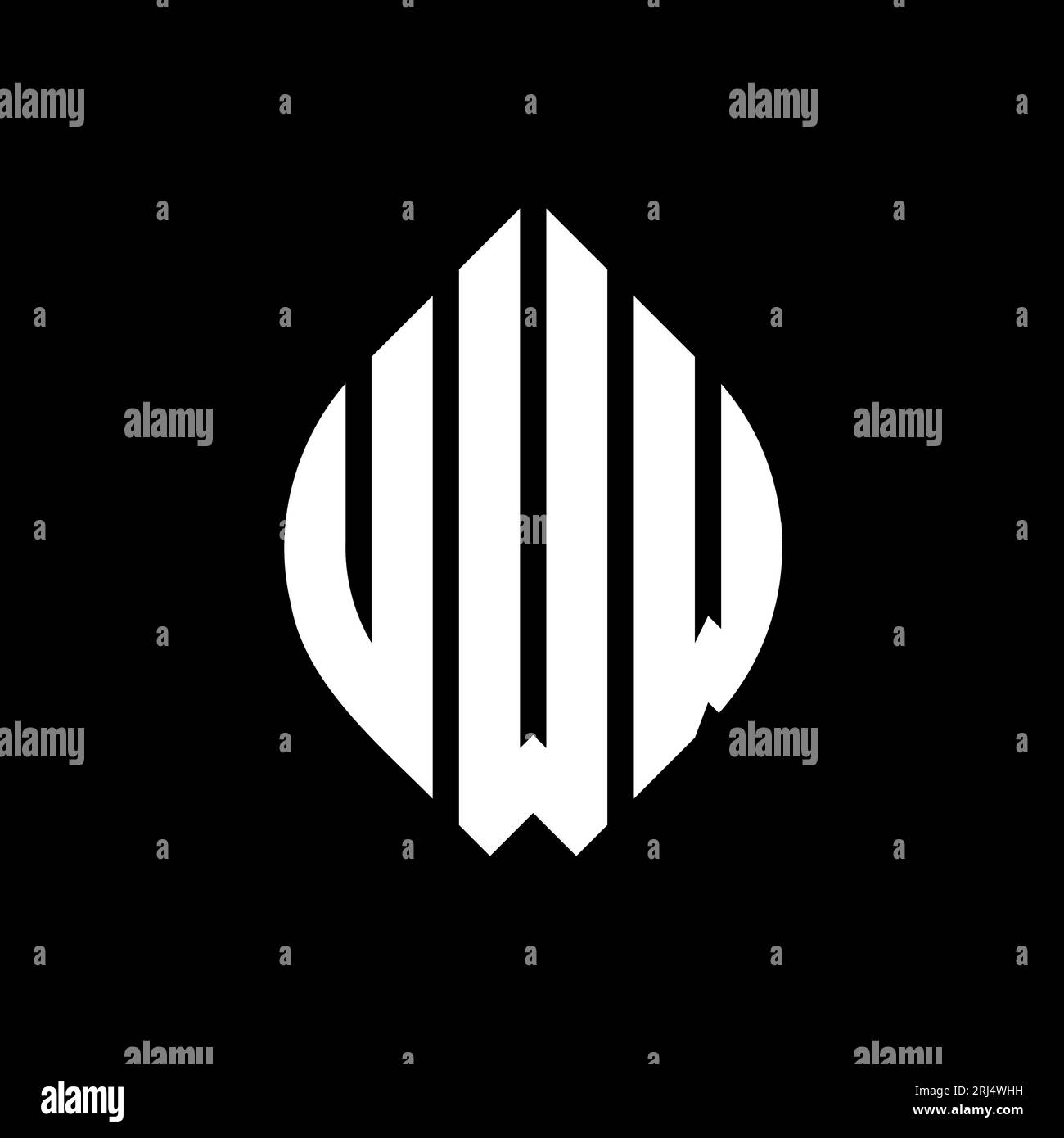 UWW circle letter logo design with circle and ellipse shape. UWW ...
