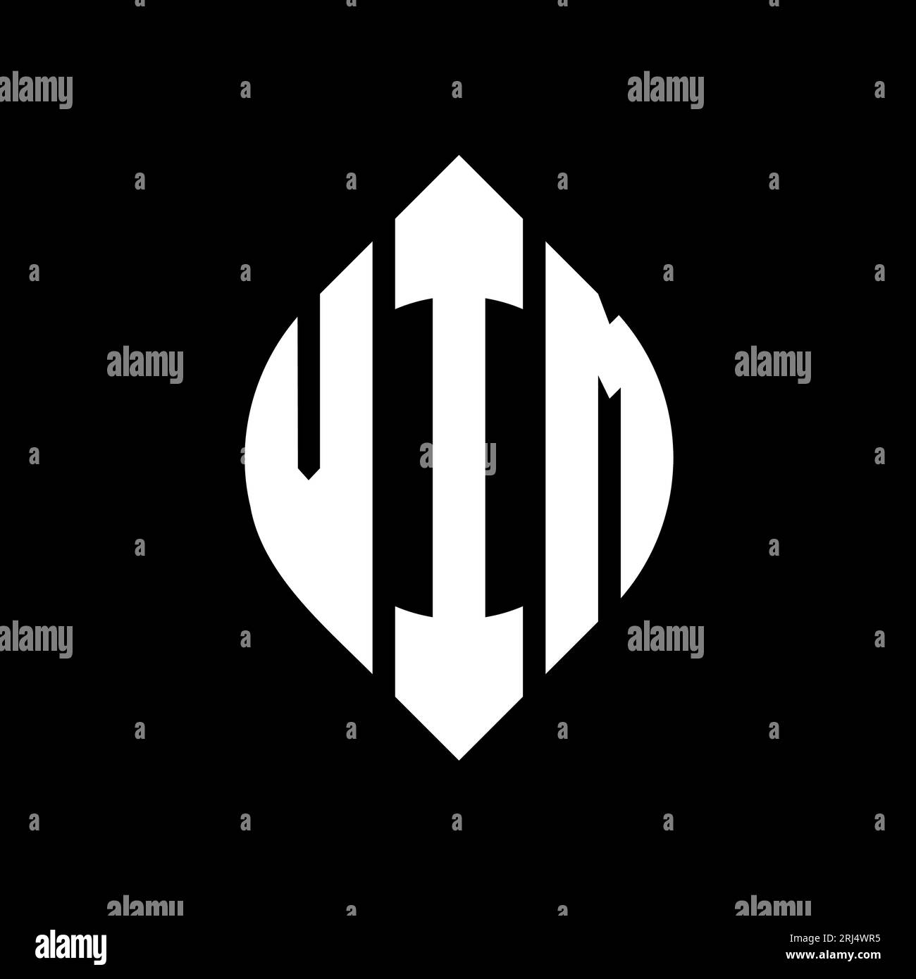 VIM circle letter logo design with circle and ellipse shape. VIM ...