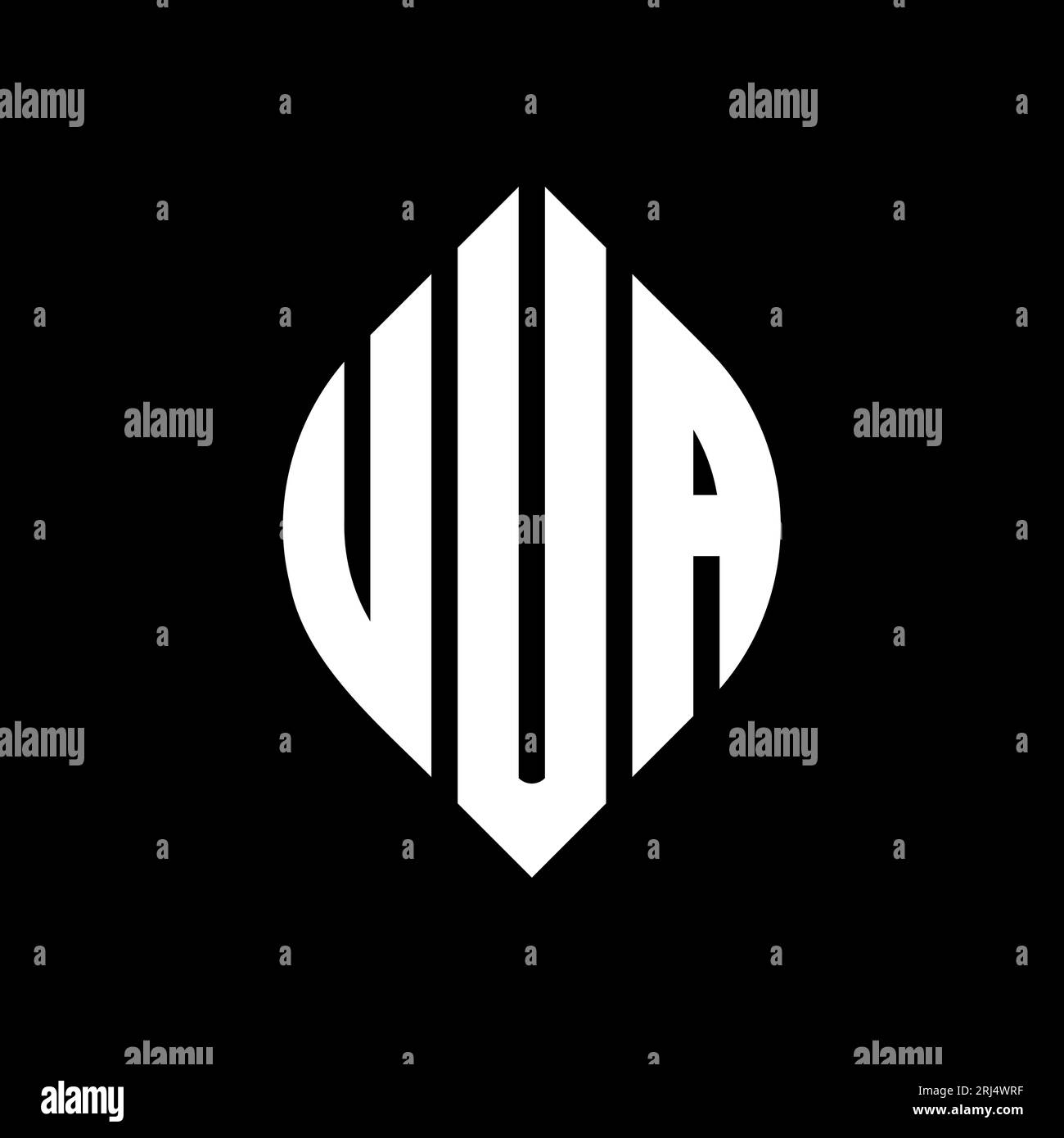 UUA circle letter logo design with circle and ellipse shape. UUA ...