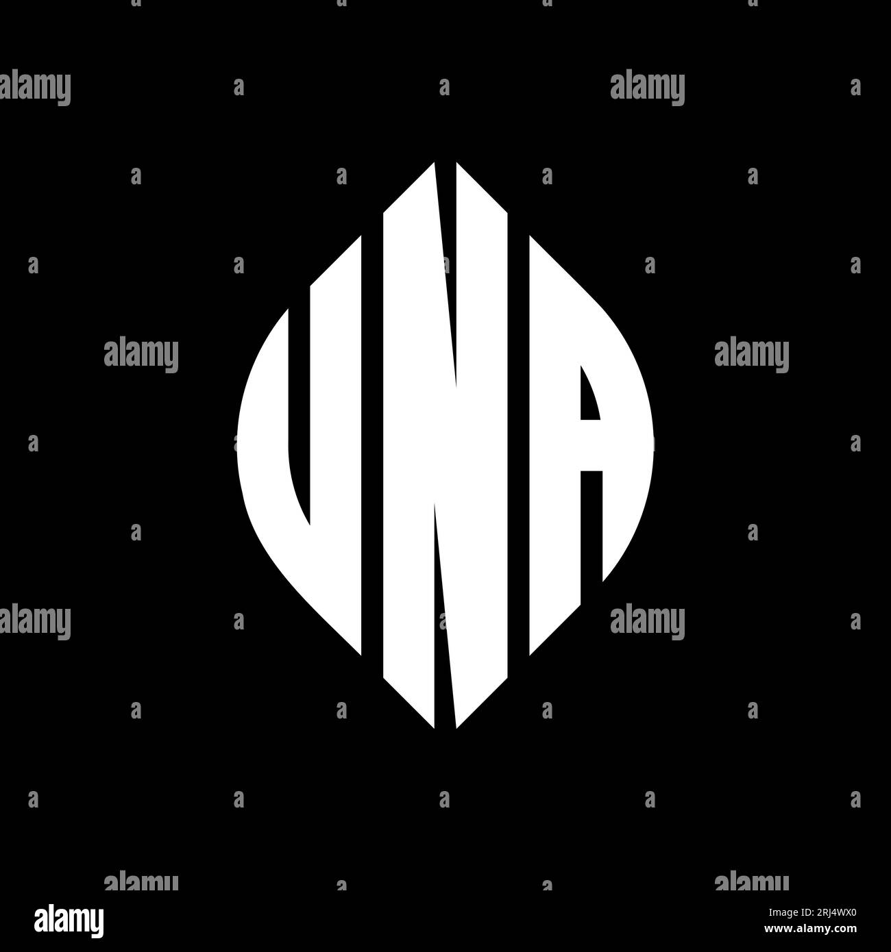 UNA circle letter logo design with circle and ellipse shape. UNA ...