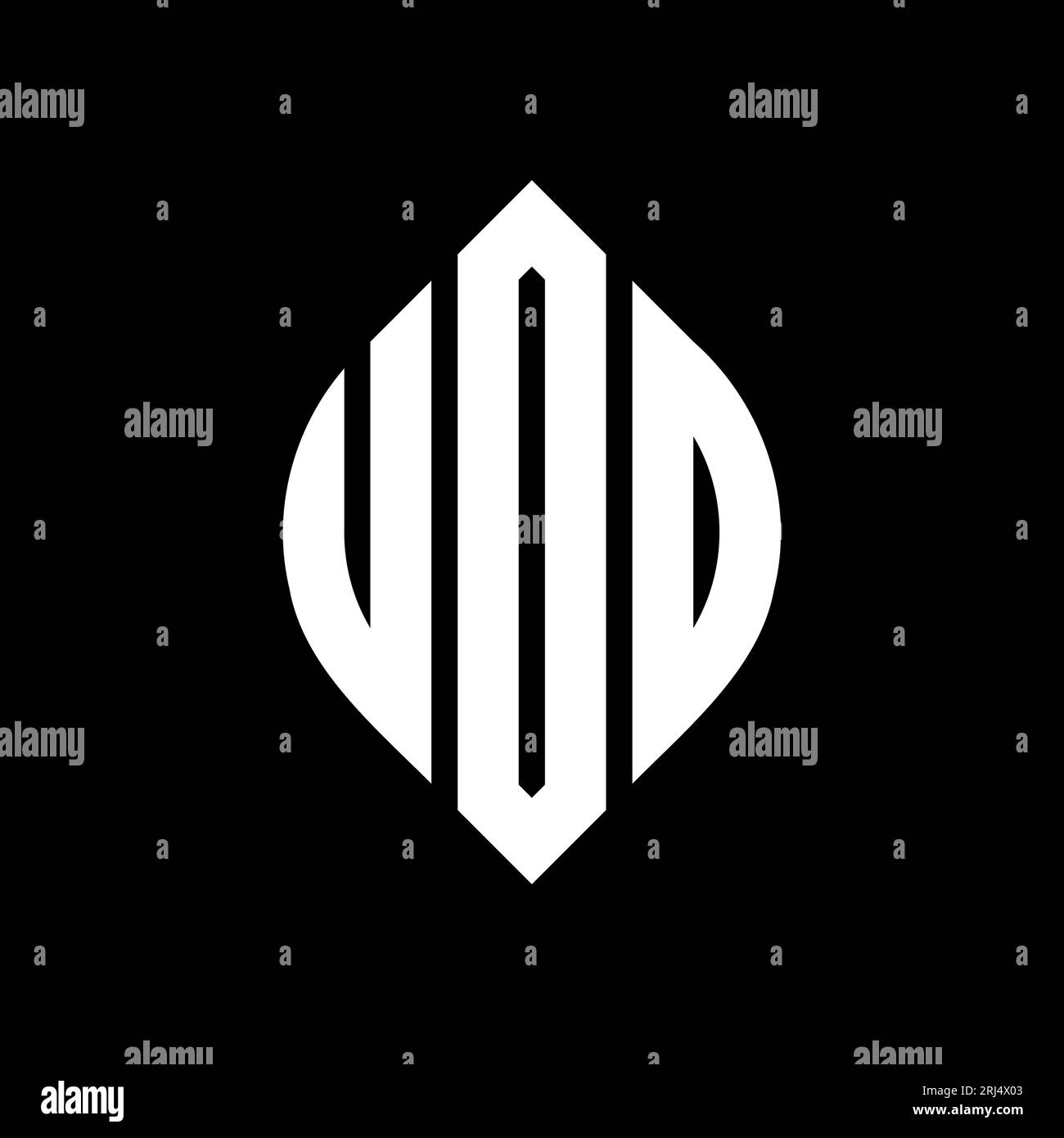 UOD circle letter logo design with circle and ellipse shape. UOD ...