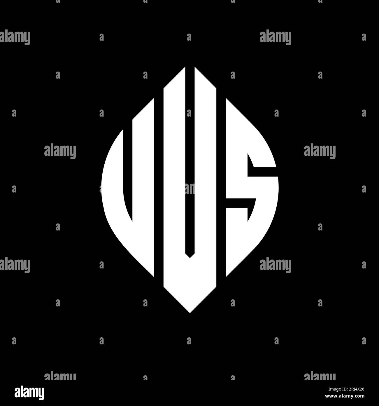 UVS circle letter logo design with circle and ellipse shape. UVS ...