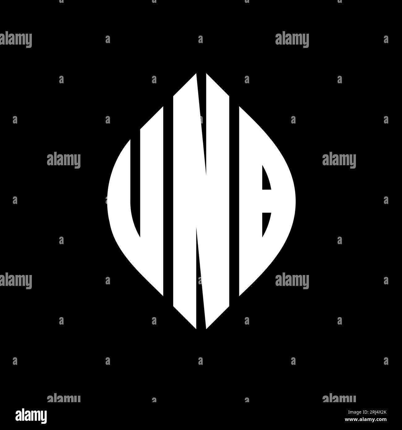 UNB circle letter logo design with circle and ellipse shape. UNB ...