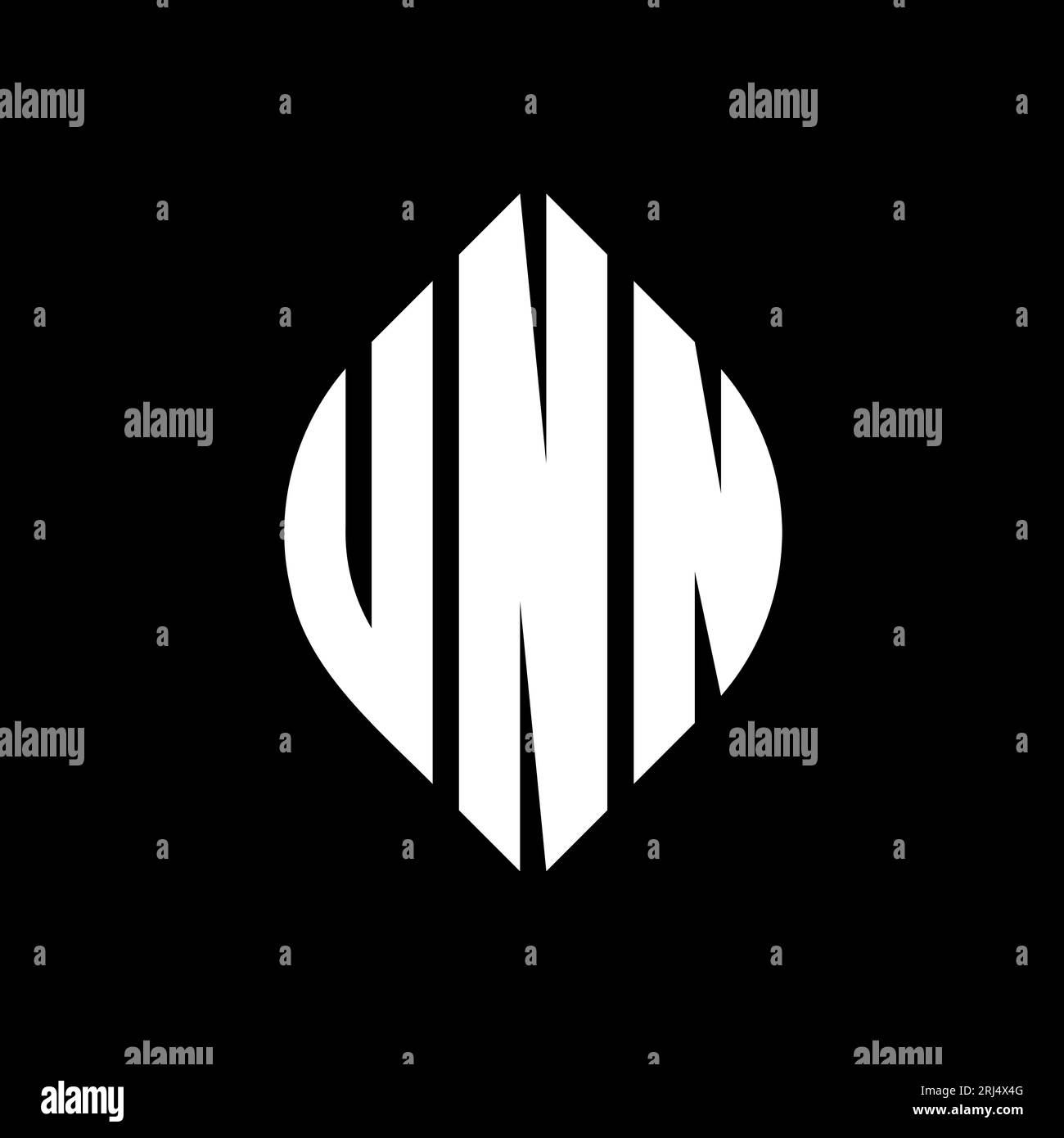 UNN circle letter logo design with circle and ellipse shape. UNN ...