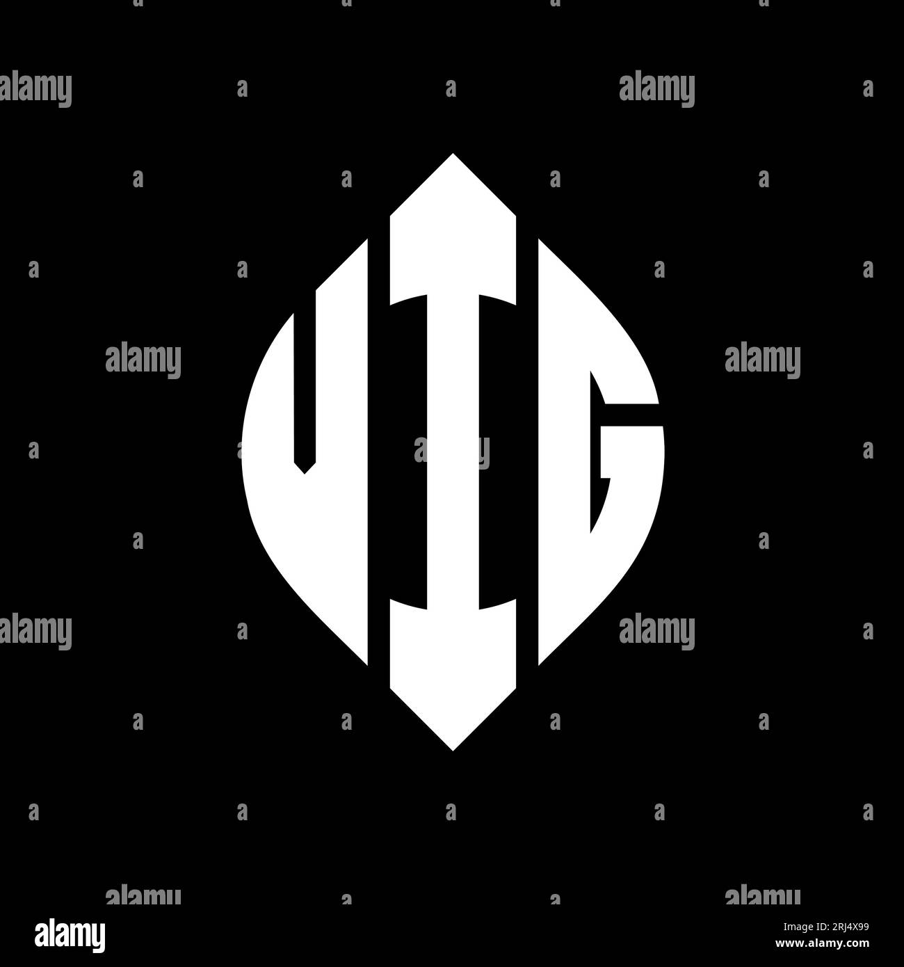 VIG circle letter logo design with circle and ellipse shape. VIG ...