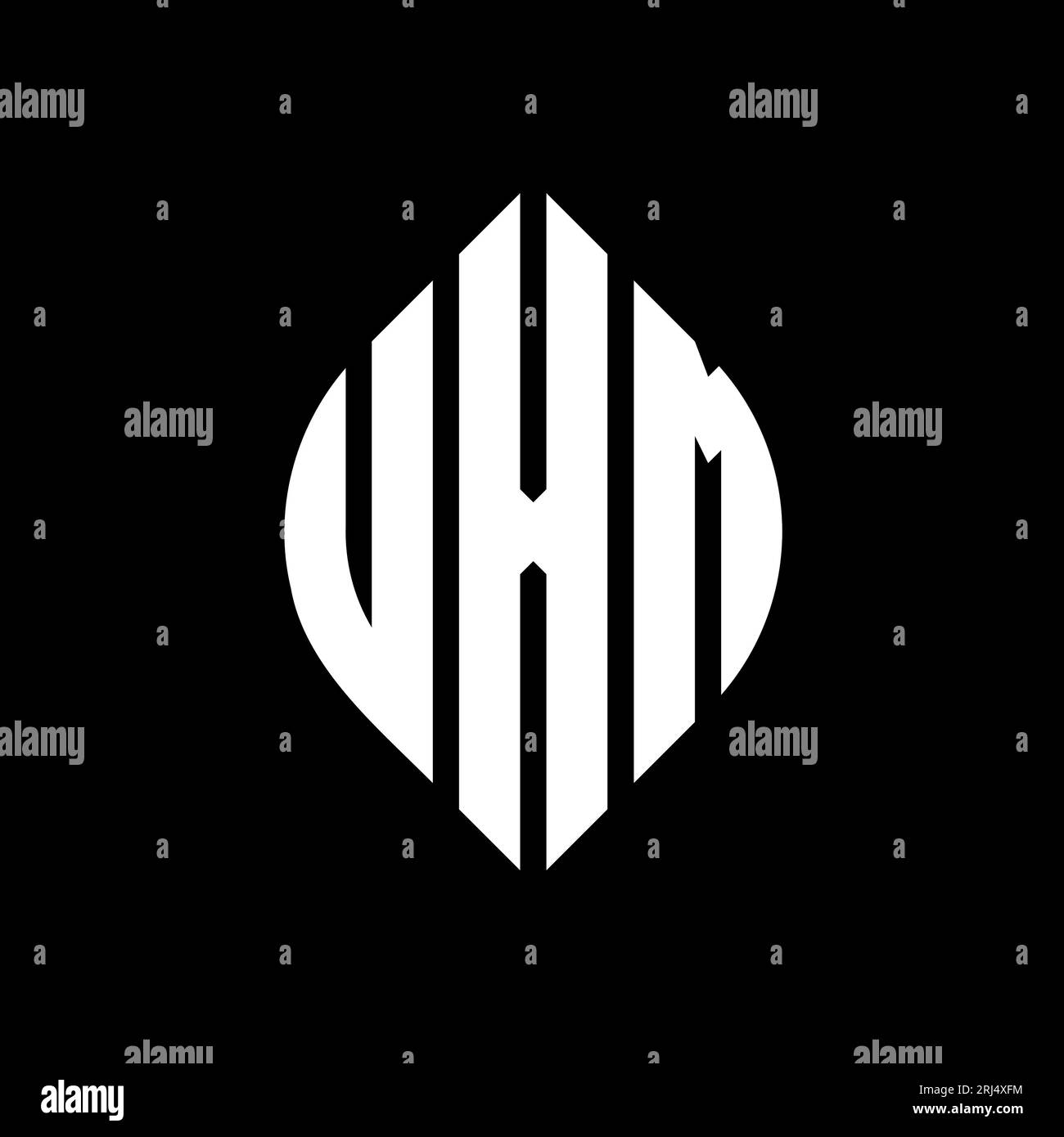 UXM circle letter logo design with circle and ellipse shape. UXM ...