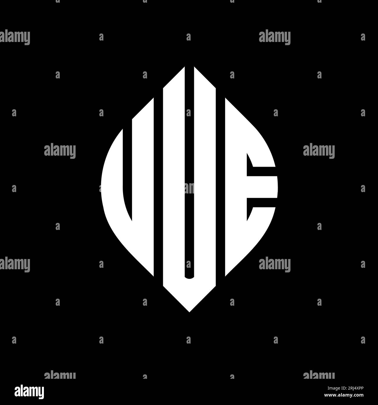 UUE circle letter logo design with circle and ellipse shape. UUE ...