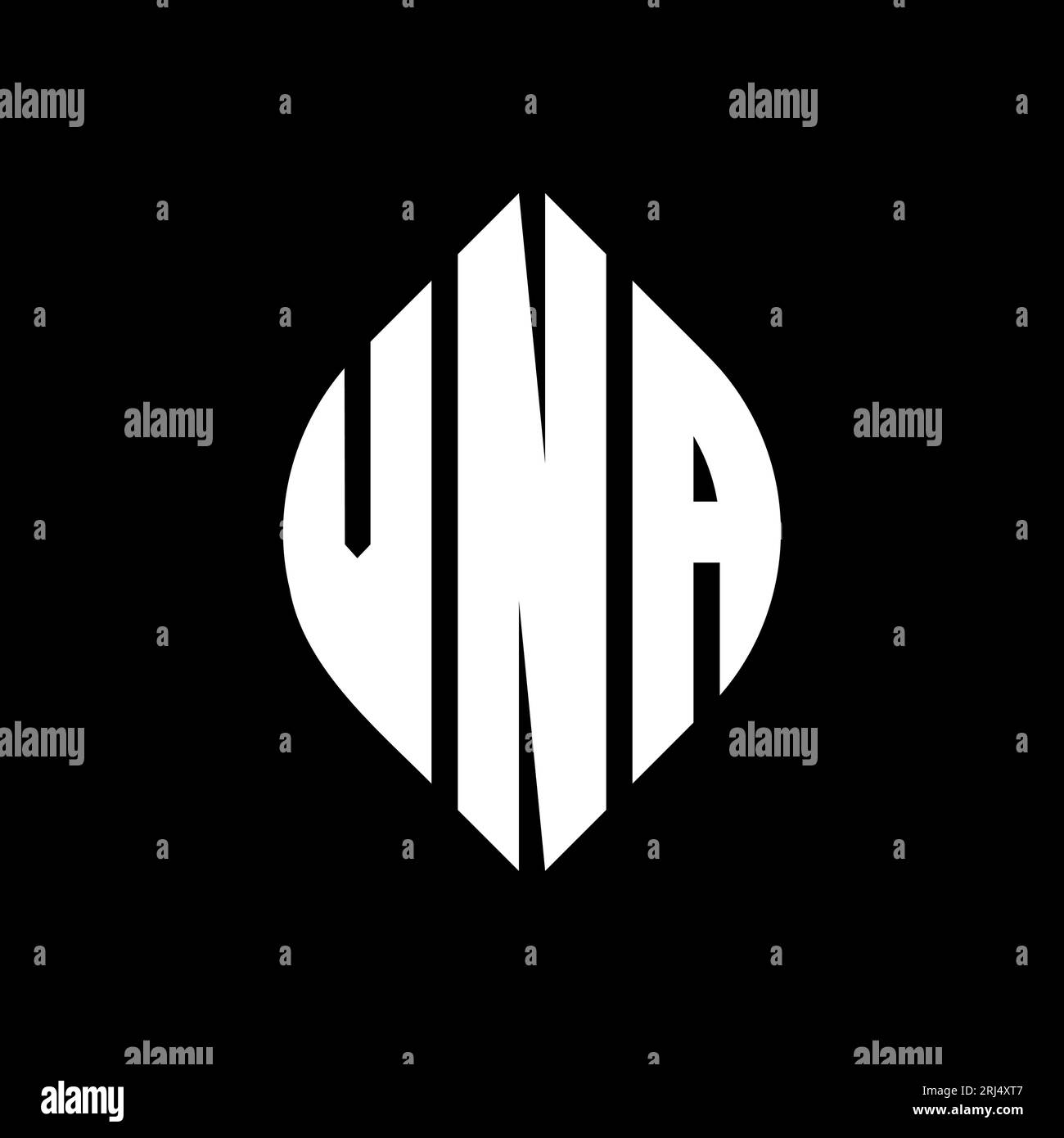 VNA circle letter logo design with circle and ellipse shape. VNA ...