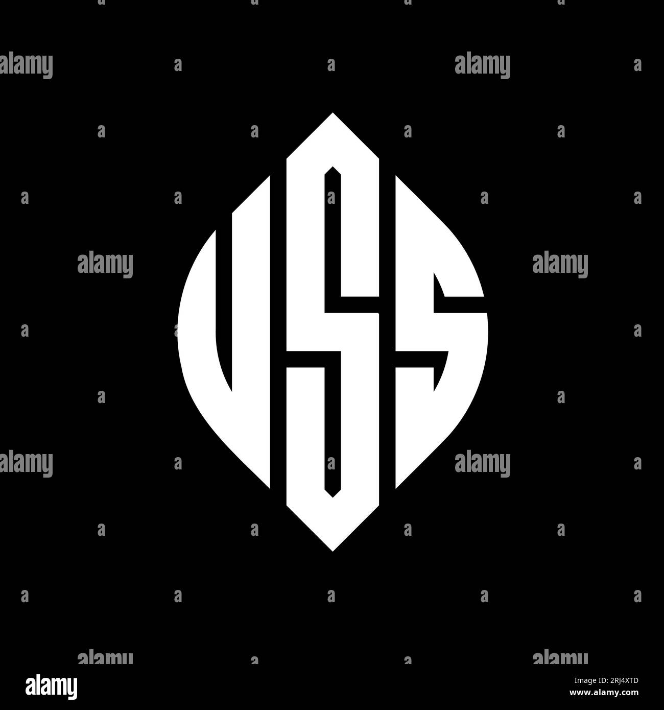 USS circle letter logo design with circle and ellipse shape. USS ...