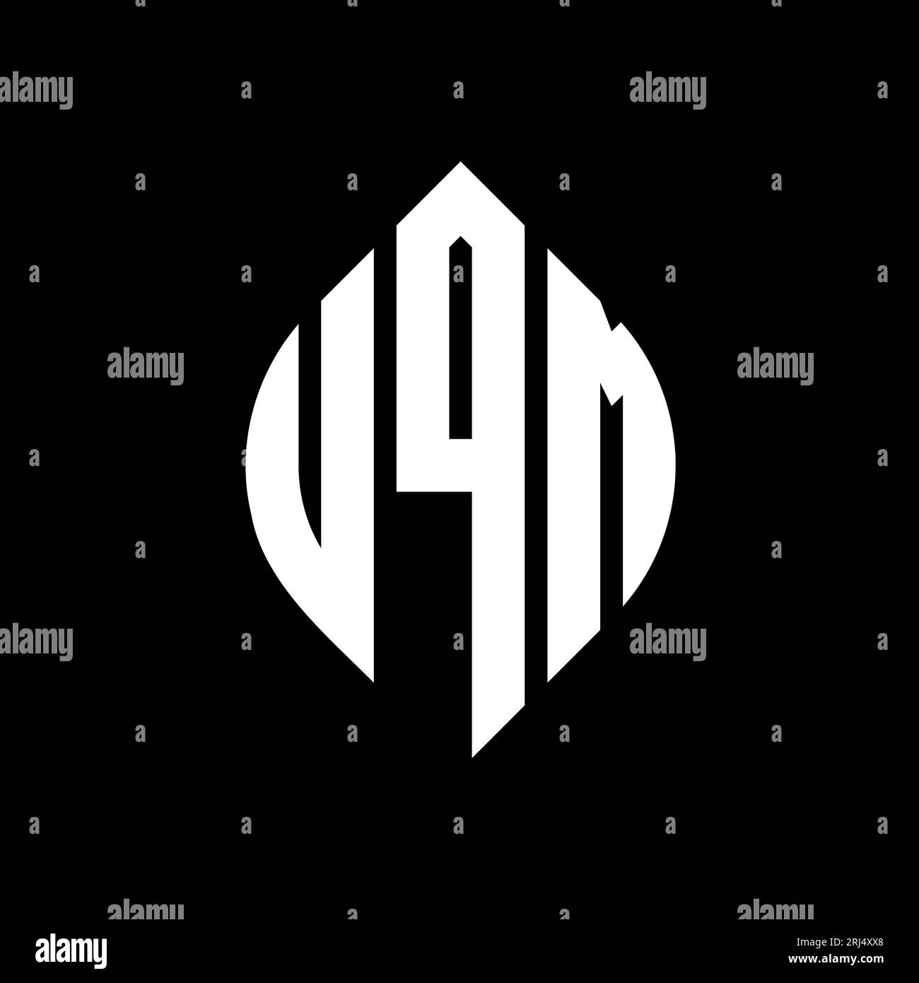 UQM circle letter logo design with circle and ellipse shape. UQM ...