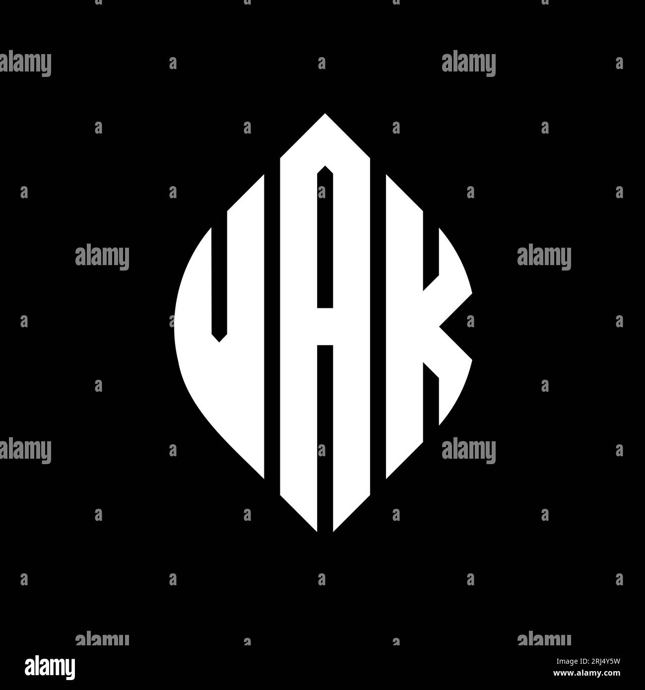 VAK circle letter logo design with circle and ellipse shape. VAK ...