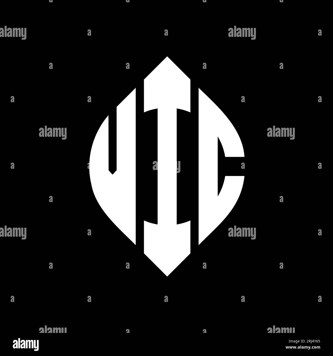 VIC circle letter logo design with circle and ellipse shape. VIC ...