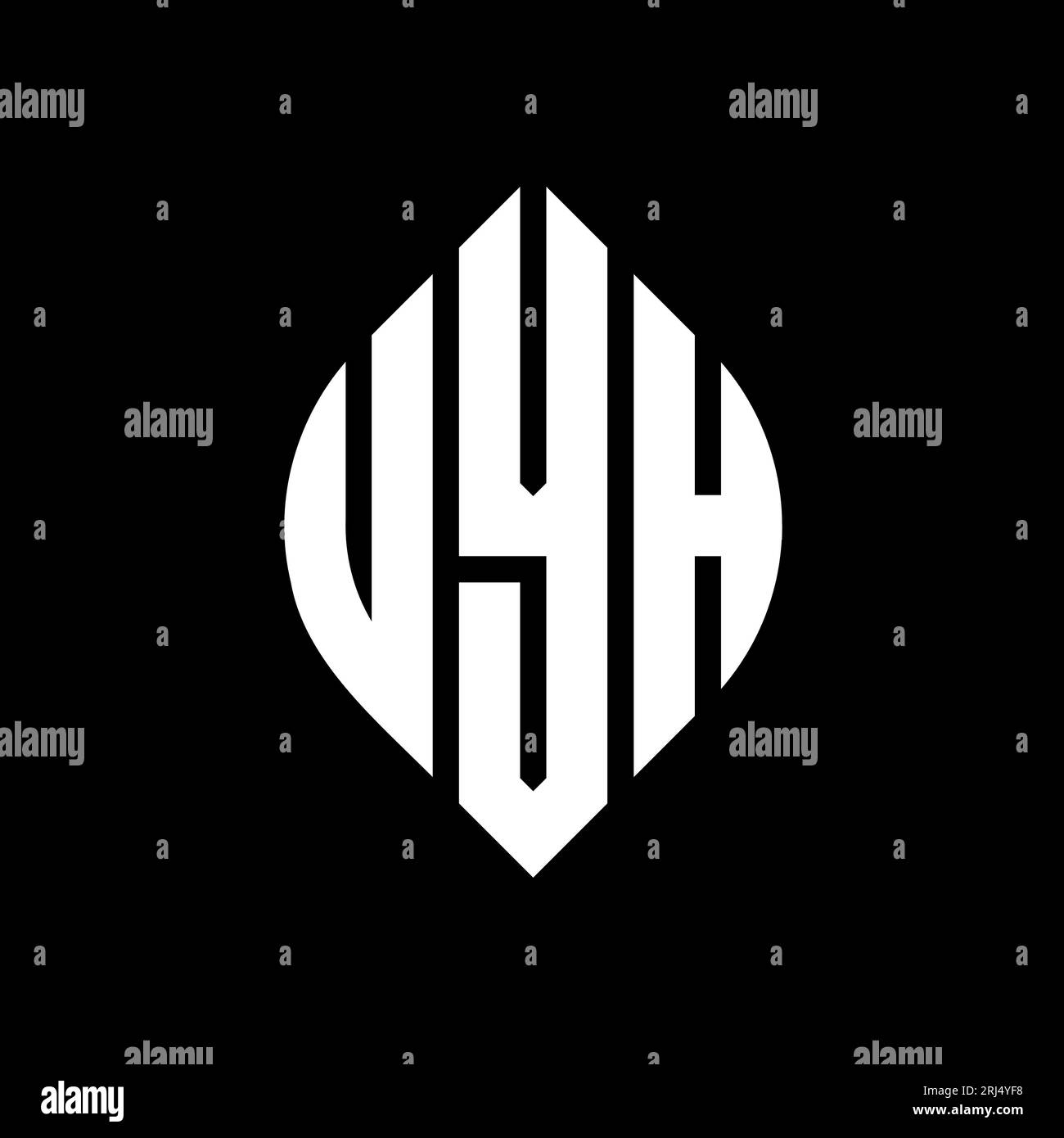 UYH circle letter logo design with circle and ellipse shape. UYH ...