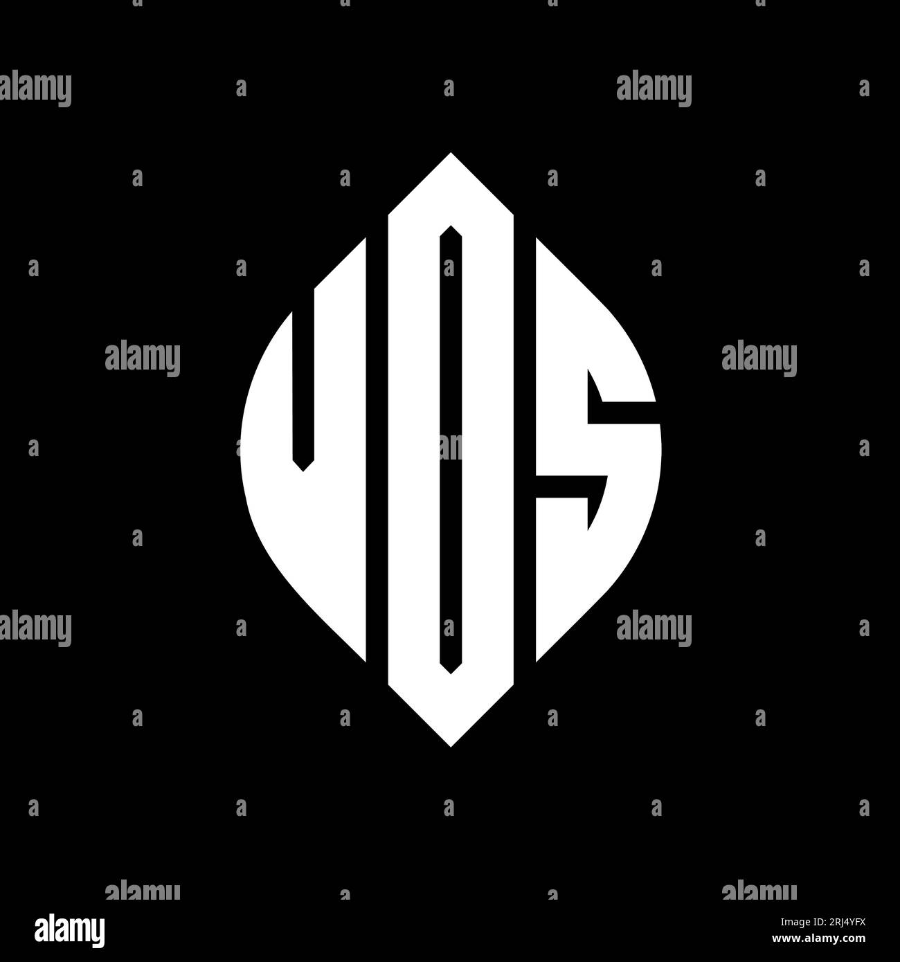 VOS circle letter logo design with circle and ellipse shape. VOS ...