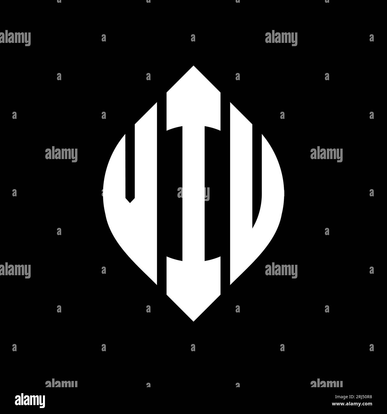 VIU circle letter logo design with circle and ellipse shape. VIU ...