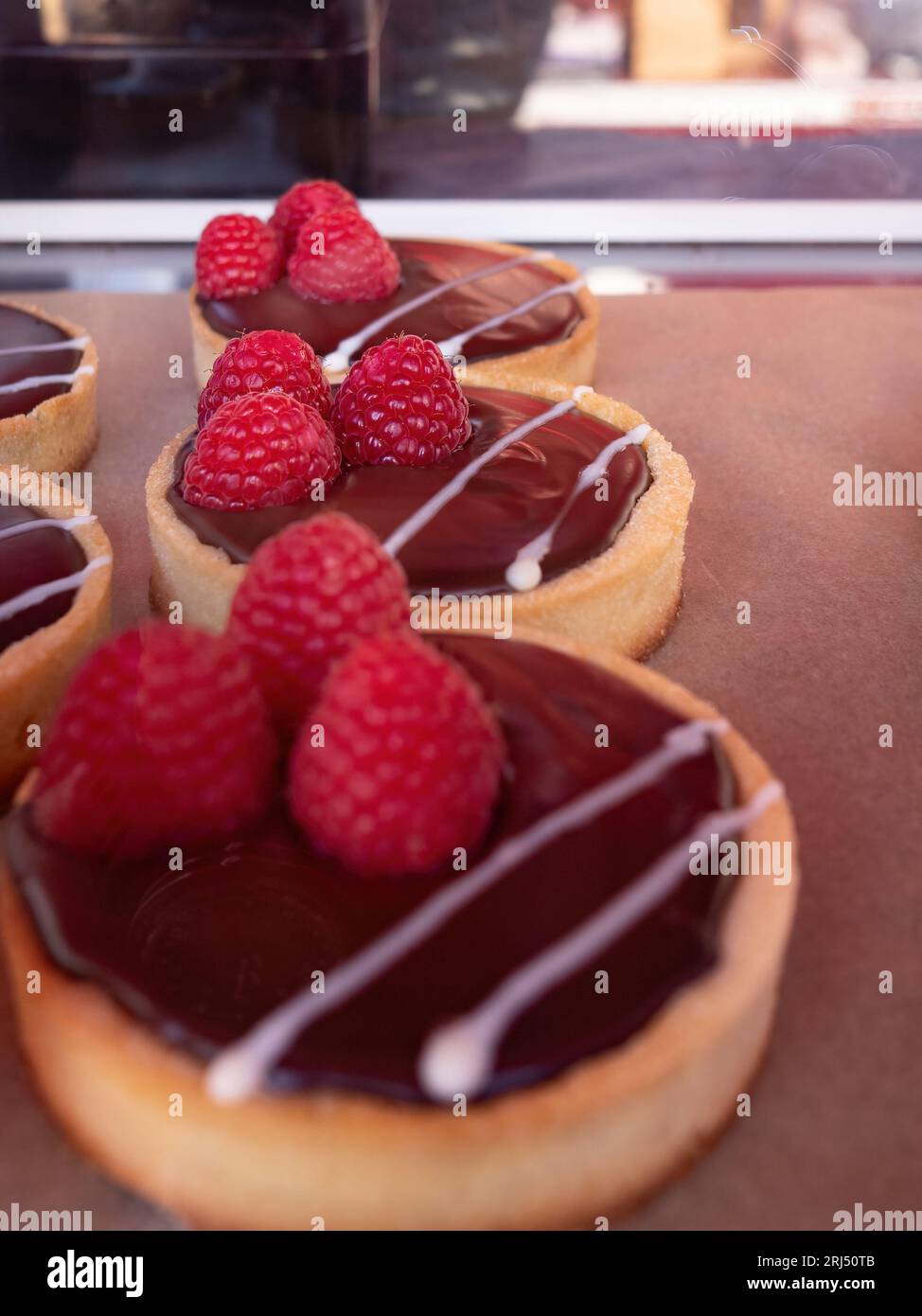 Chocolate and raspberry tarts at the 2023 Banbury Food and Drink ...
