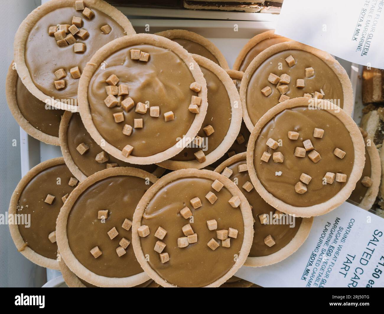 Salted caramel tarts at the 2023 Banbury Food and Drink Festival Stock ...
