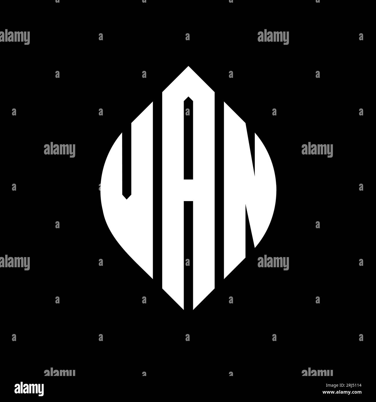 VAN circle letter logo design with circle and ellipse shape. VAN ...