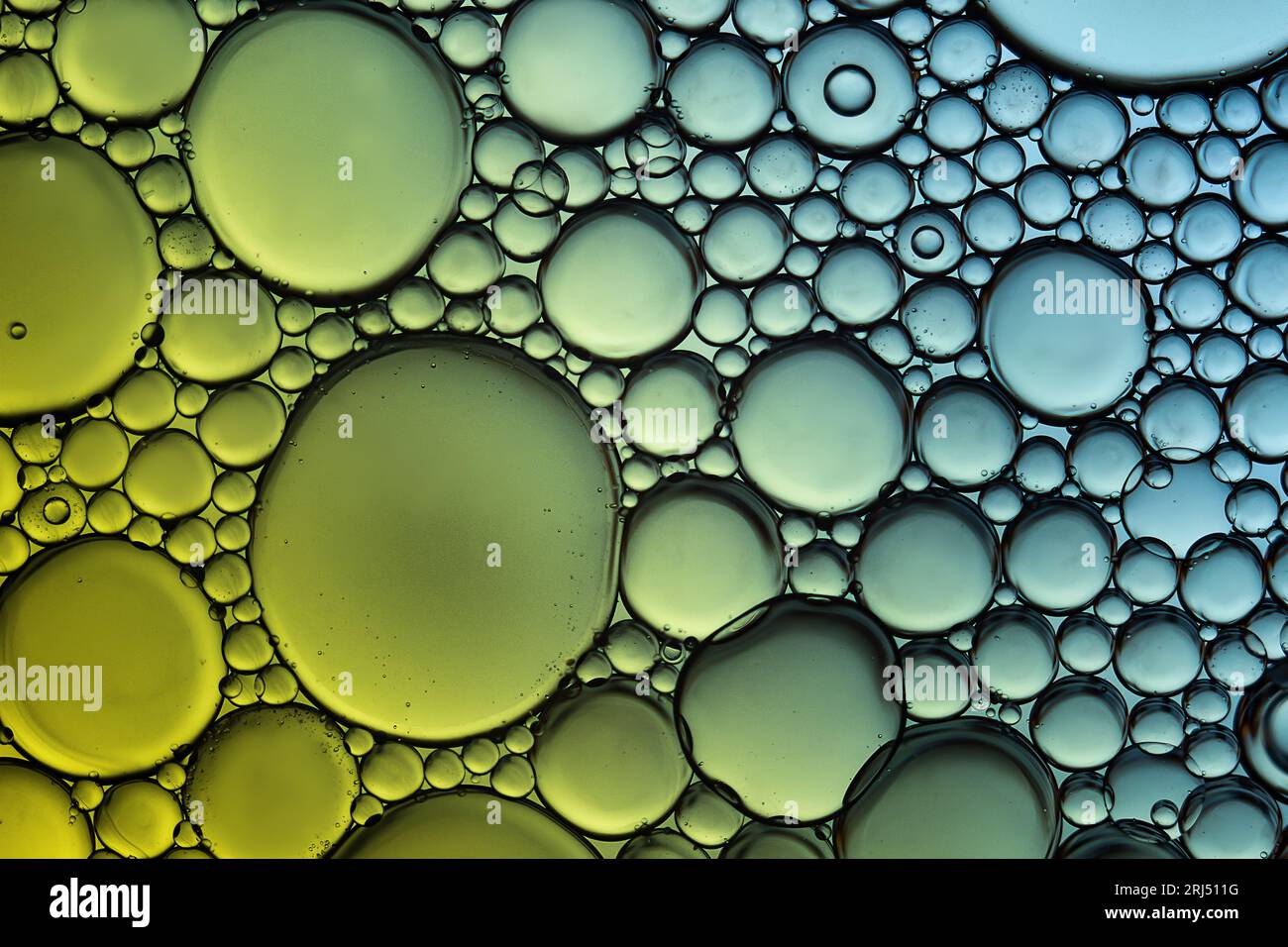 Macrophoto of oil droplets and bubbles on a water surface Stock Photo ...