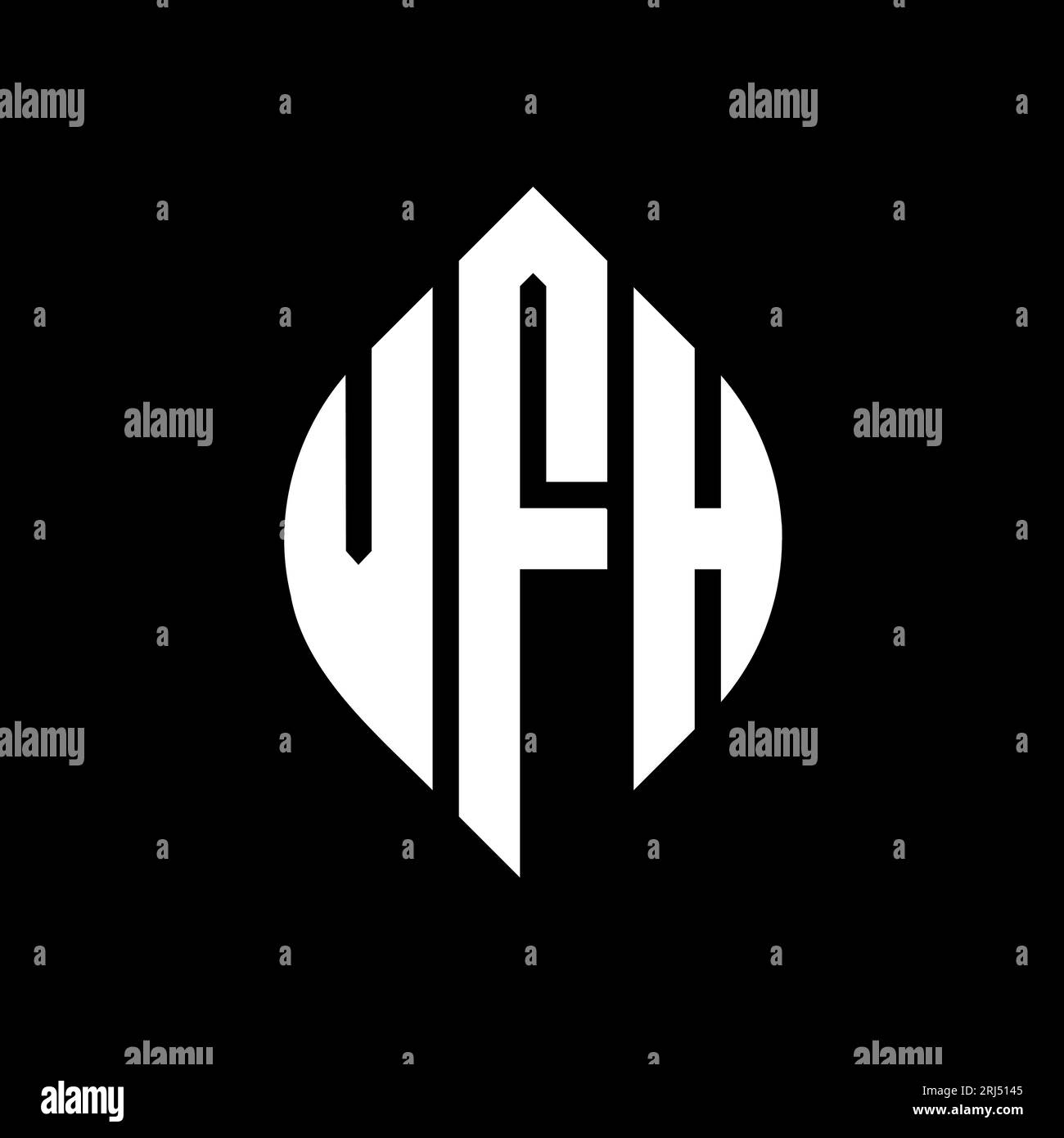 VFH circle letter logo design with circle and ellipse shape. VFH ...